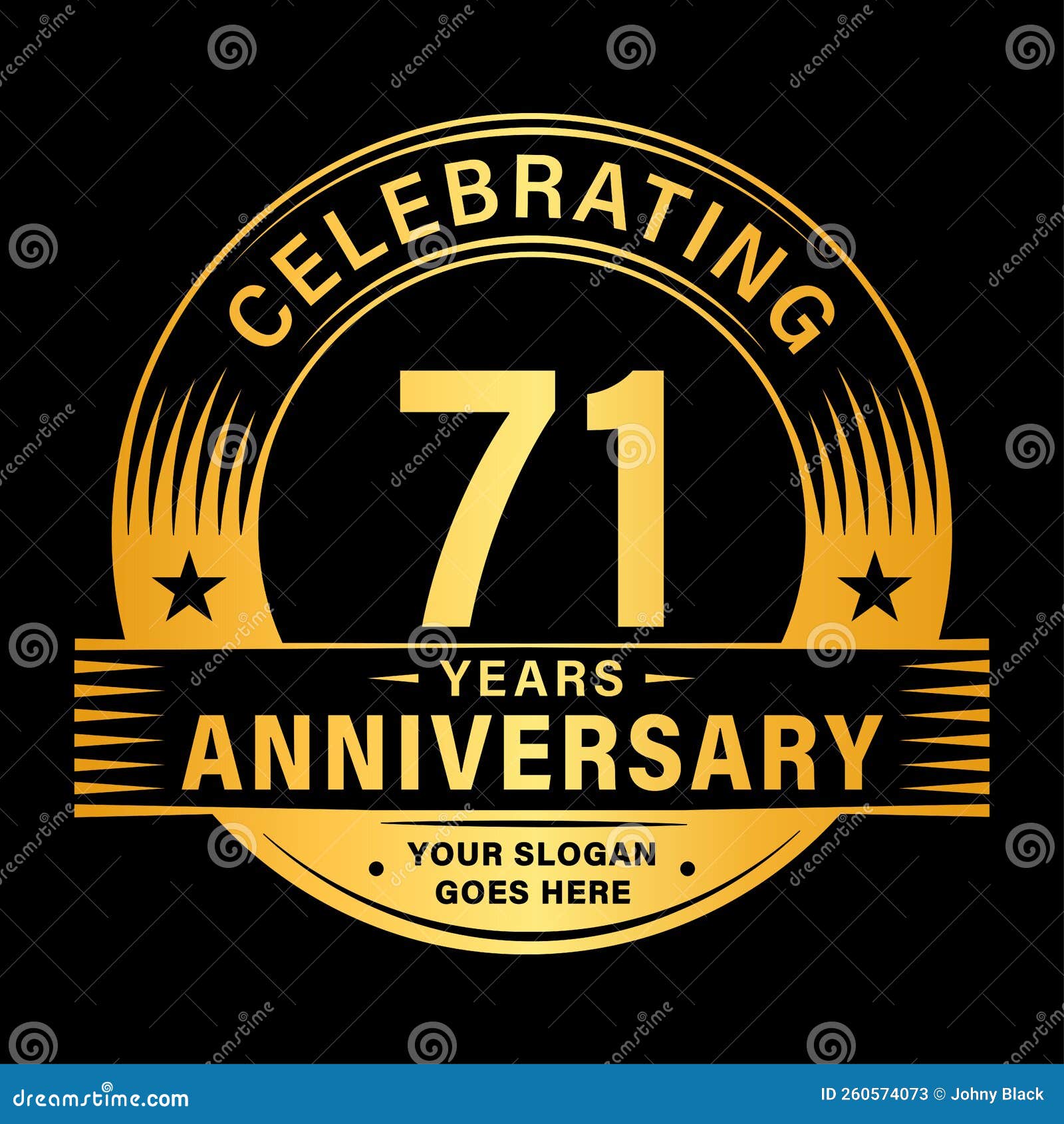 71 Years Anniversary Celebration Design Template. 71st Logo Vector ...