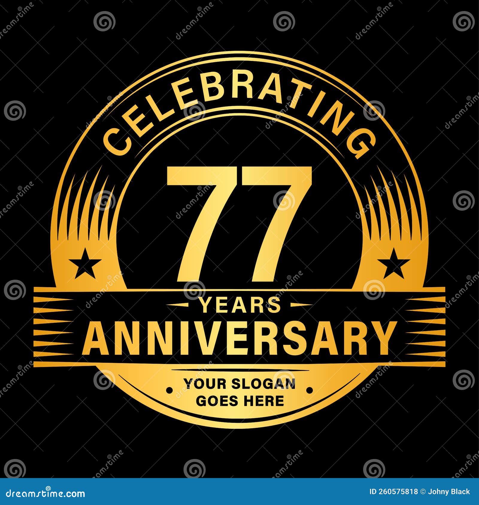 77 Years Anniversary Celebration Design Template. 77th Logo Vector ...
