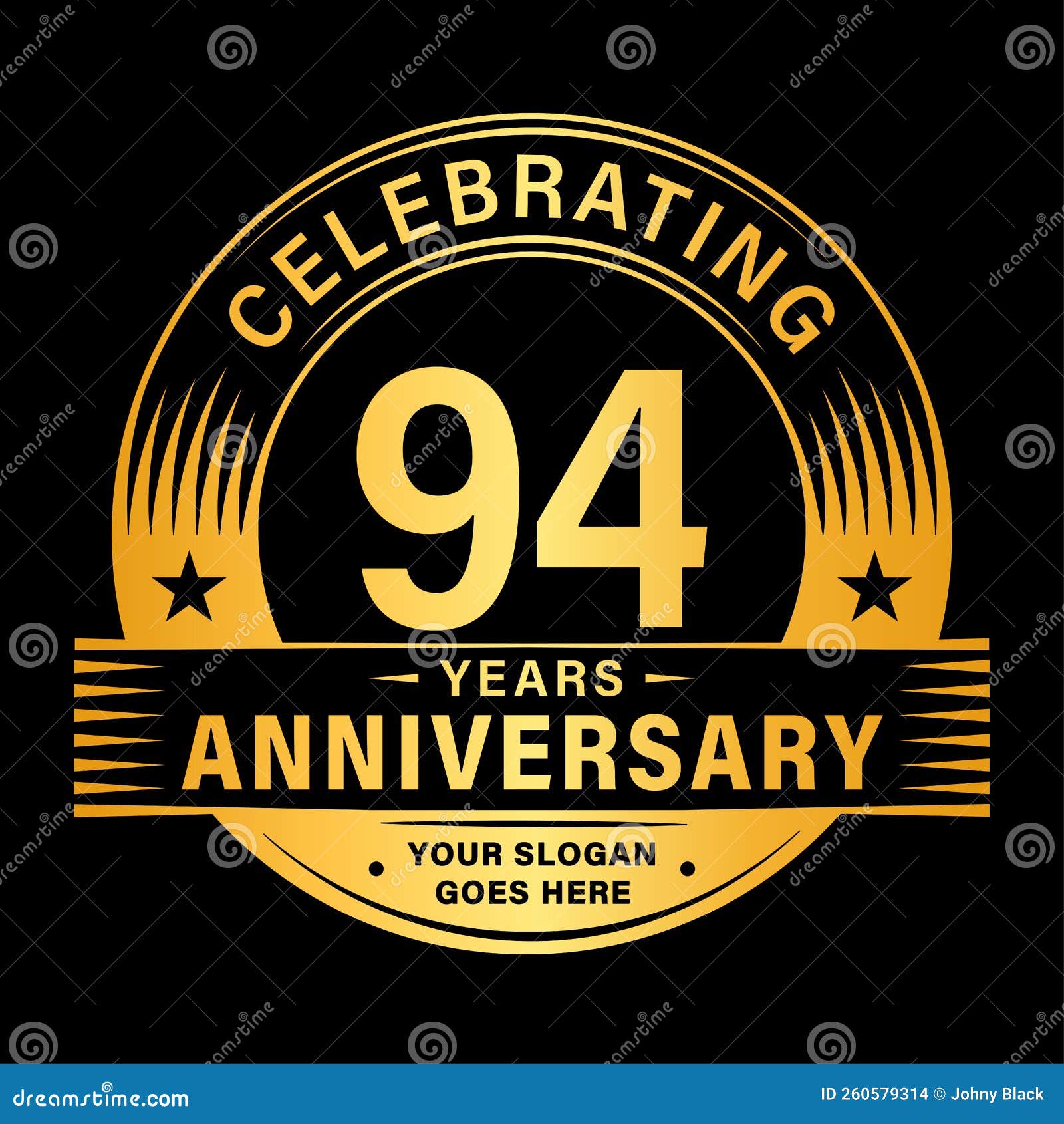 94 Years Anniversary Celebration Design Template. 94th Logo Vector ...