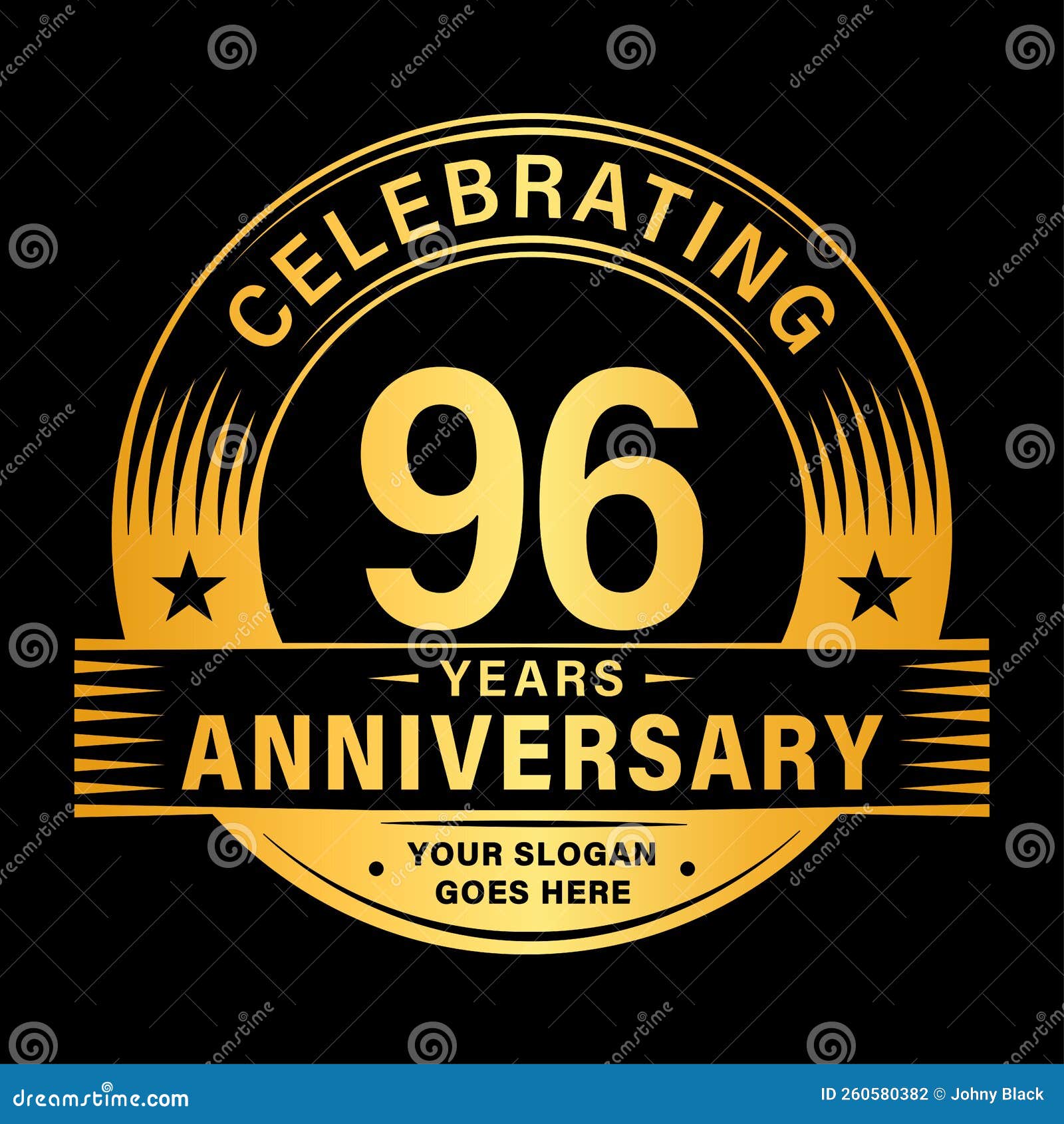 96 Years Anniversary Celebration Design Template. 96th Logo Vector ...