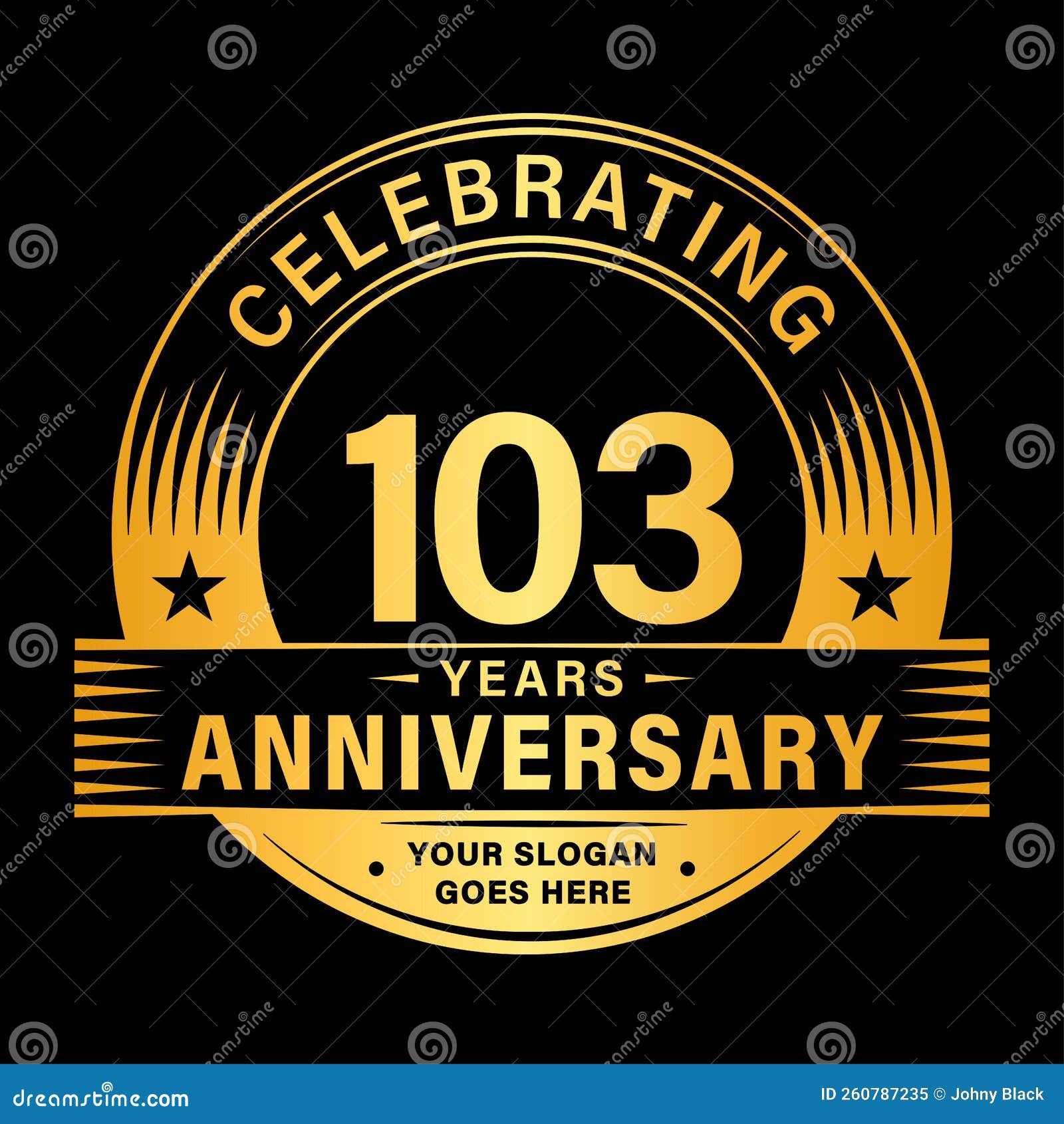 103 Years Anniversary Celebration Design Template. 103rd Logo Vector ...