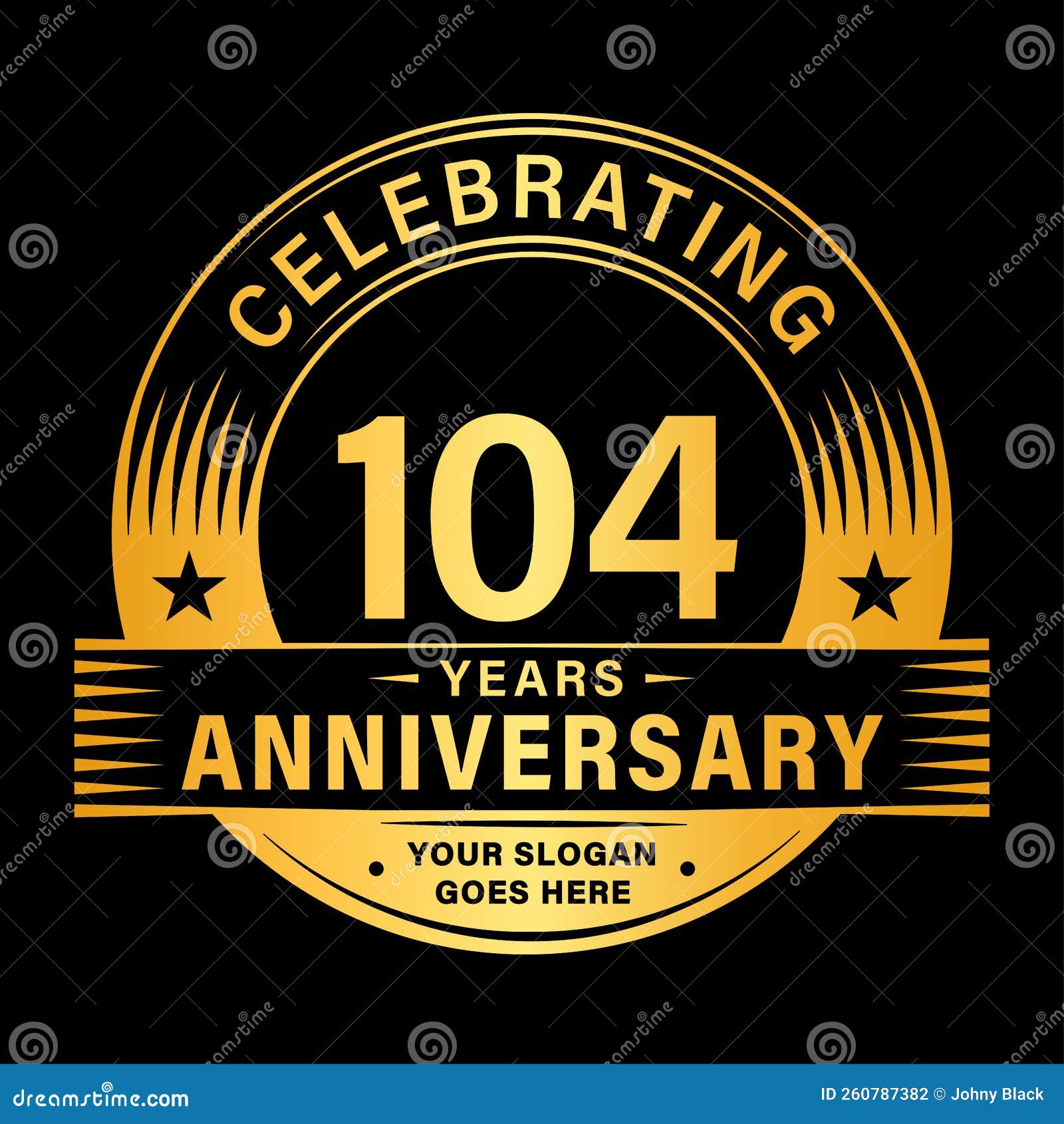 104 Years Anniversary Celebration Design Template. 104th Logo Vector ...
