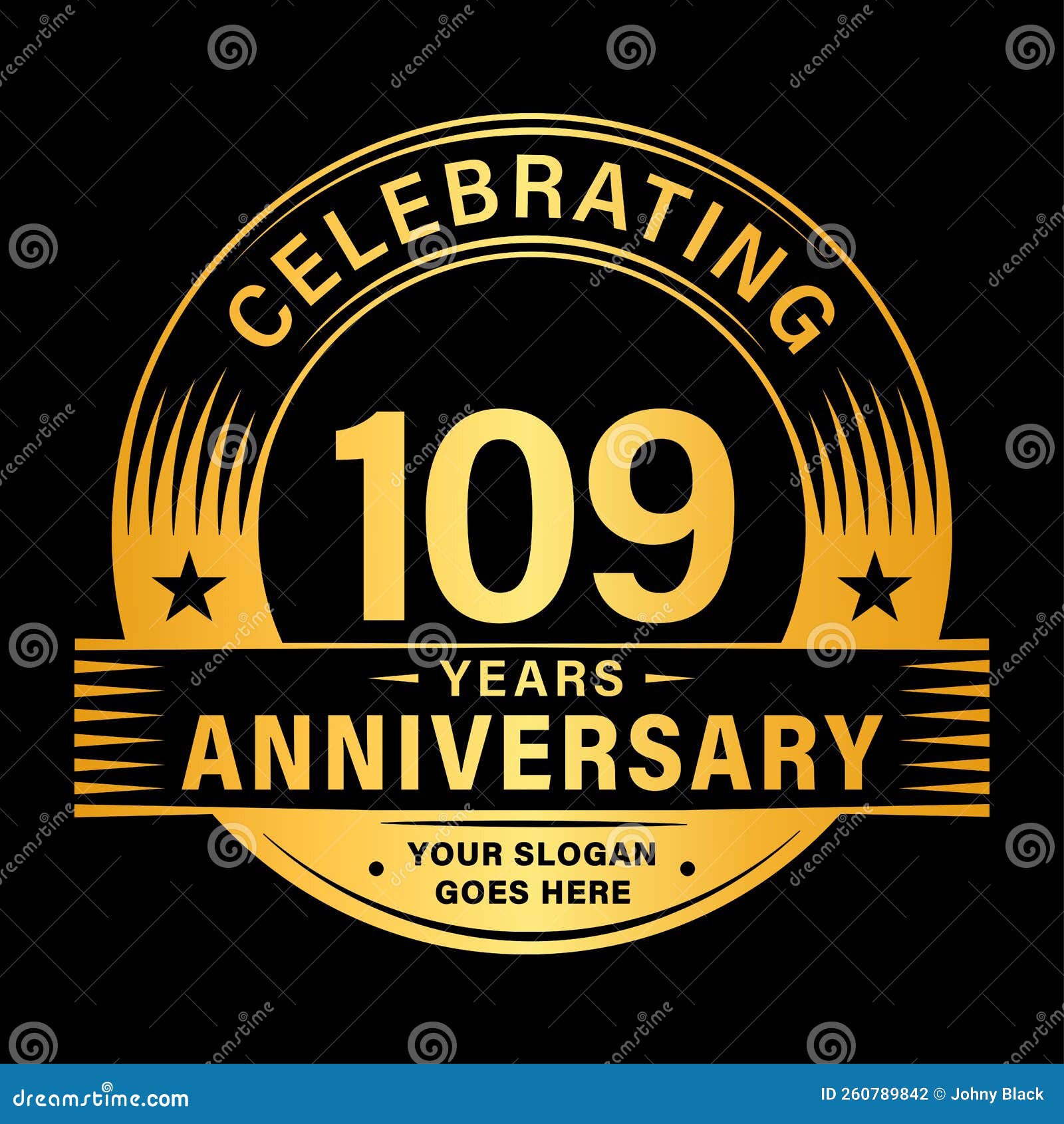 109 Years Anniversary Celebration Design Template. 109th Logo Vector ...