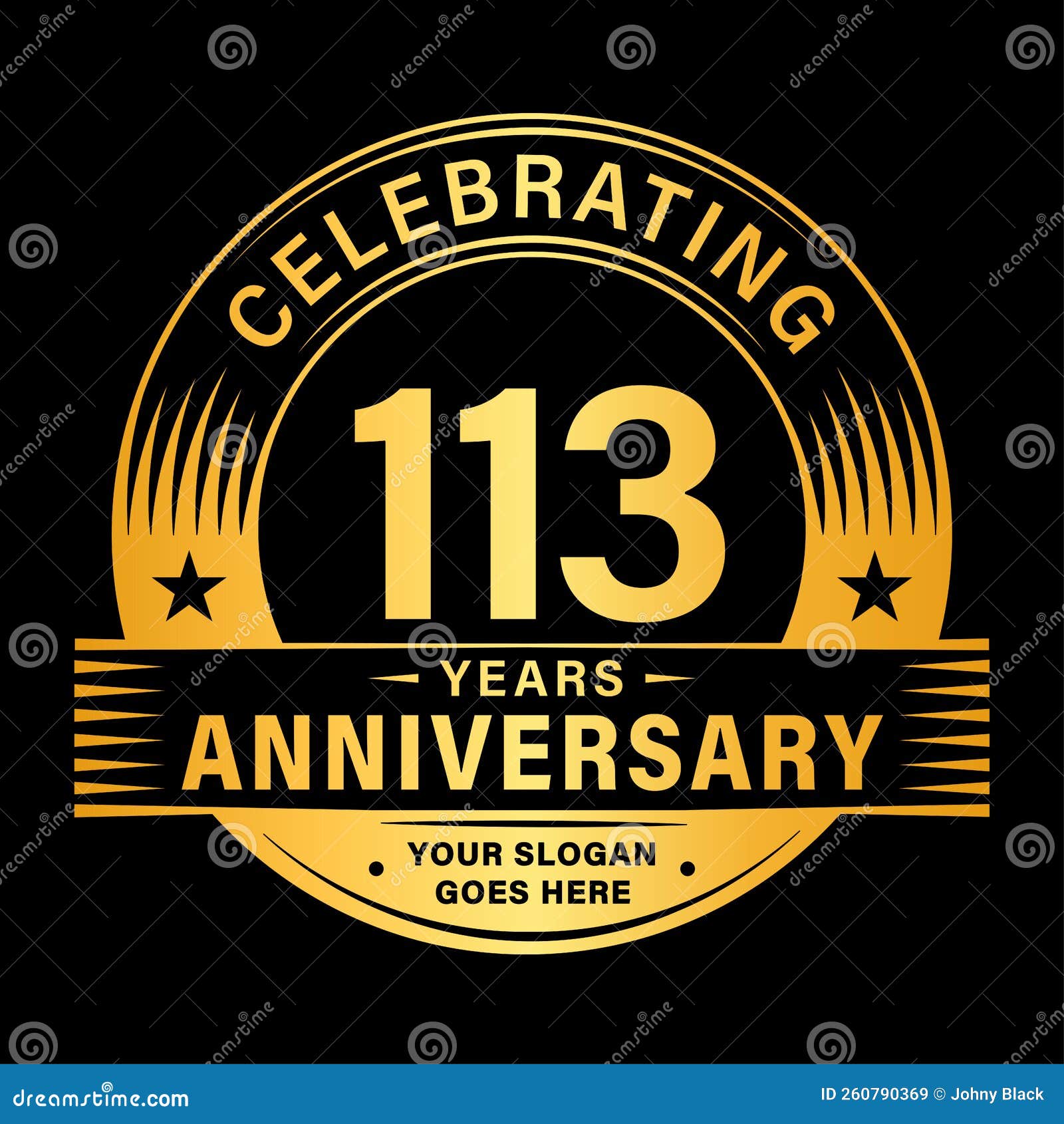 113 Years Anniversary Celebration Design Template. 113th Logo Vector ...