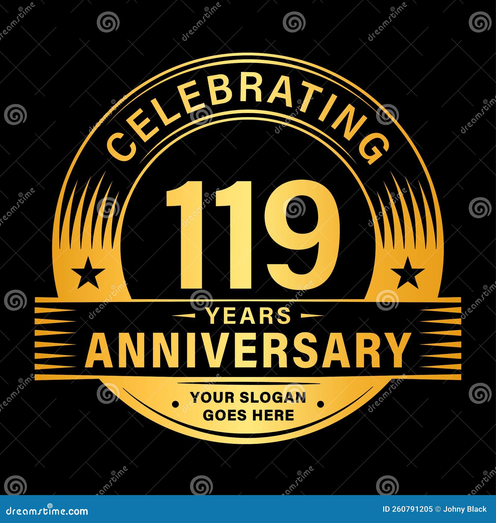 119 Years Anniversary Celebration Design Template. 119th Logo Vector ...