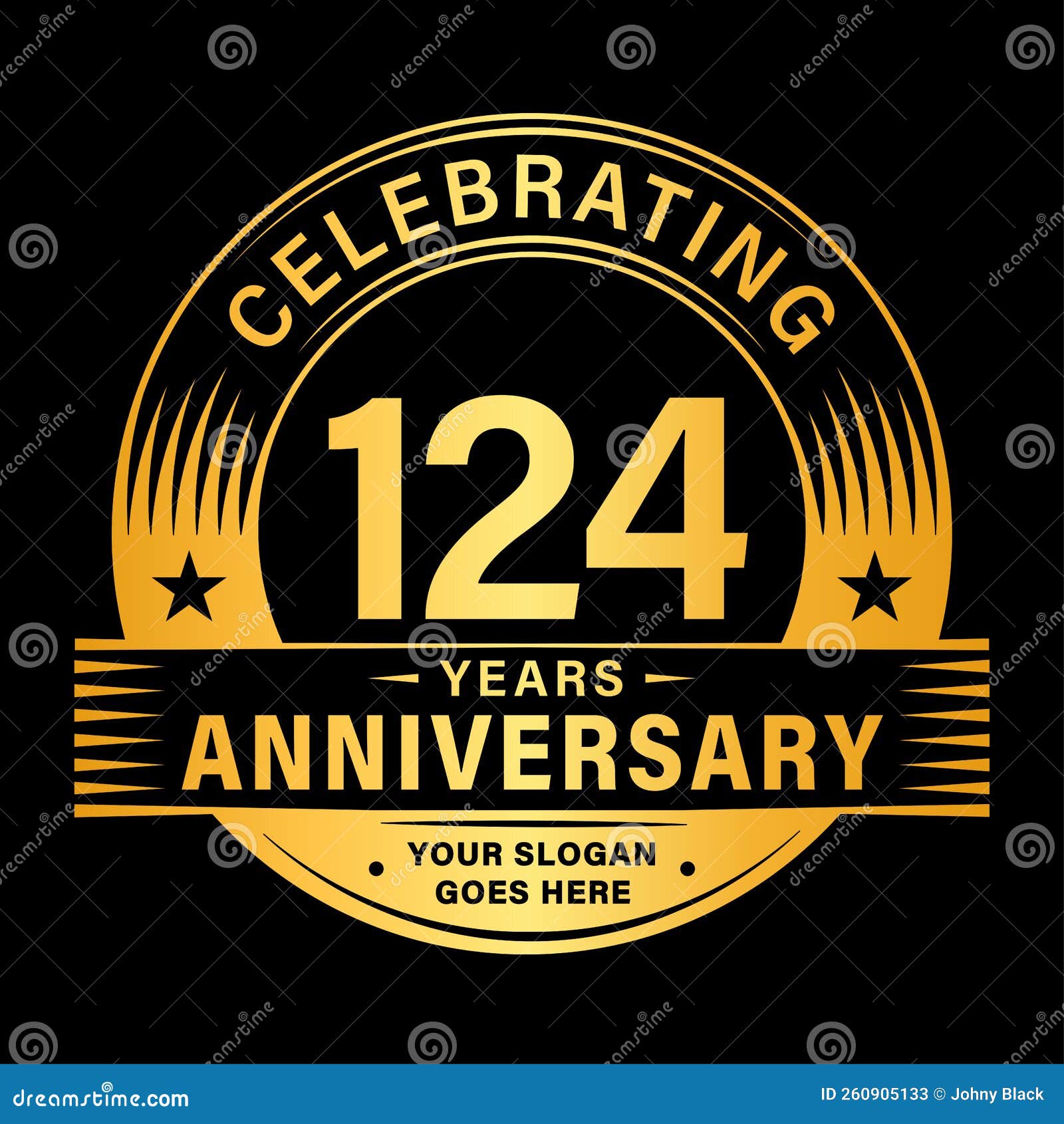124 Years Anniversary Celebration Design Template. 124th Logo Vector ...