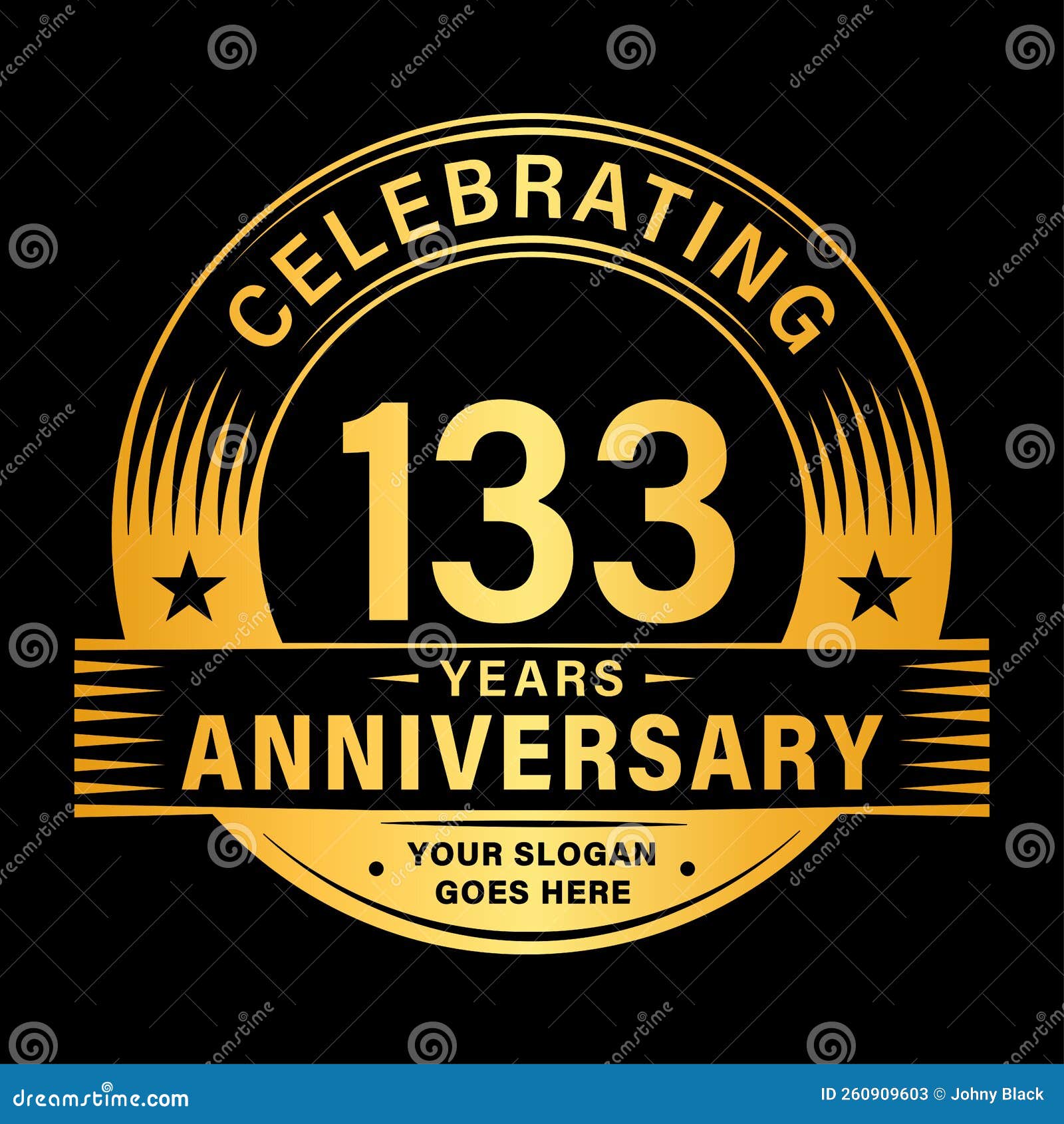 133 Years Anniversary Celebration Design Template. 133rd Logo Vector ...