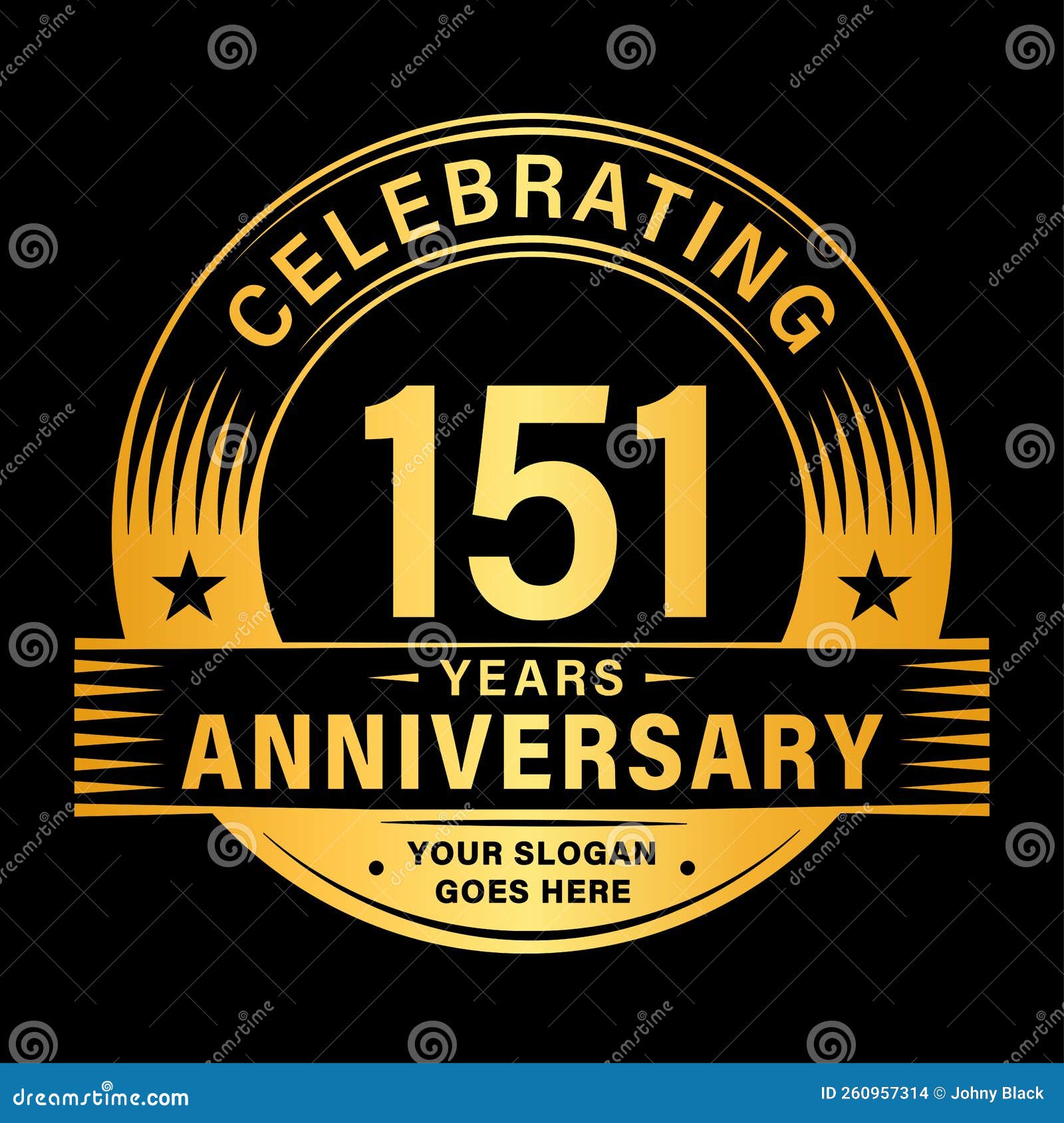 151 Years Anniversary Celebration Design Template. 151st Logo Vector ...