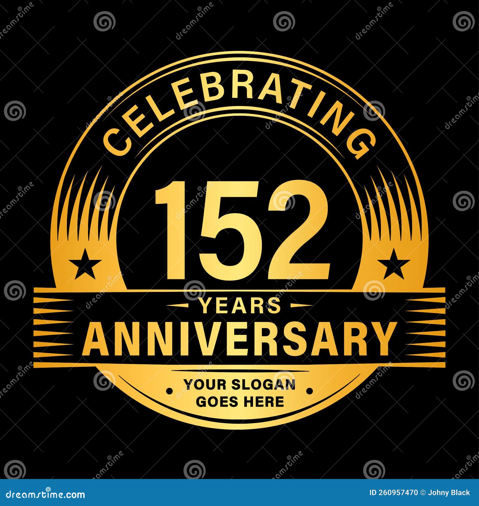 152 Years Anniversary Celebration Design Template. 152nd Logo Vector ...