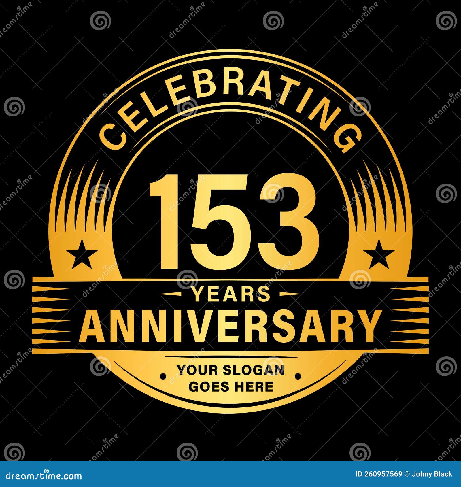 153 Years Anniversary Celebration Design Template. 153rd Logo Vector ...