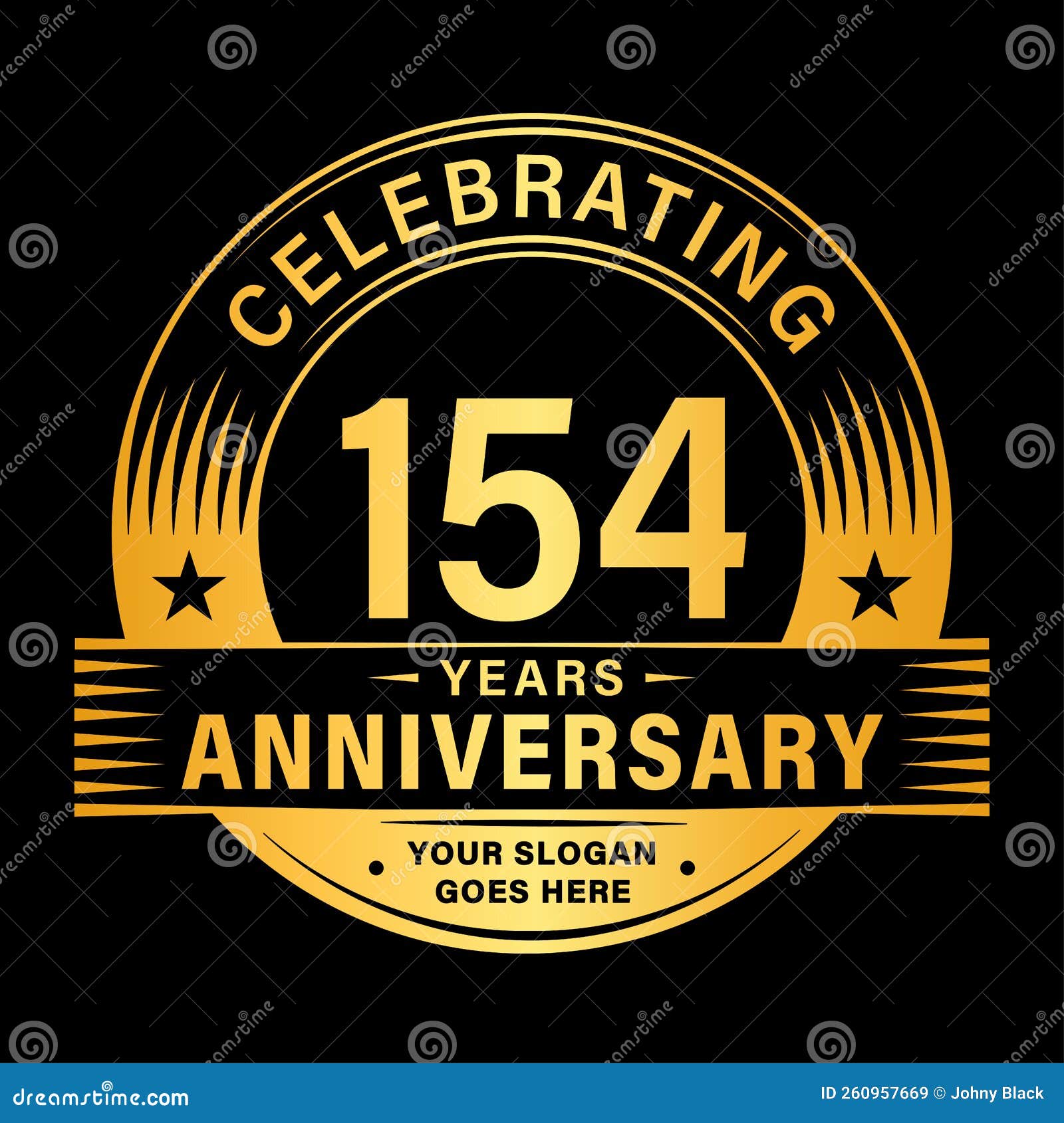 154 Years Anniversary Celebration Design Template. 154th Logo Vector ...