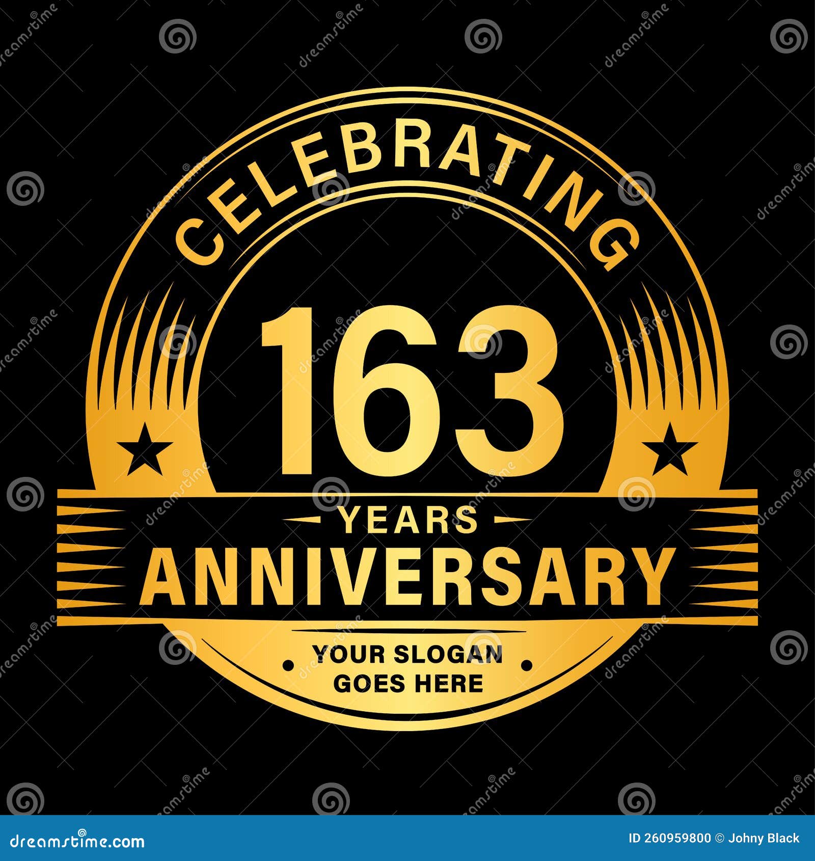 163 Years Anniversary Celebration Design Template. 163rd Logo Vector ...