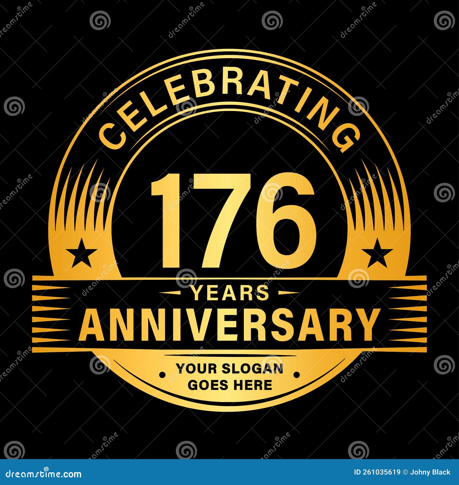 176 Years Anniversary Celebration Design Template. 176th Logo Vector ...