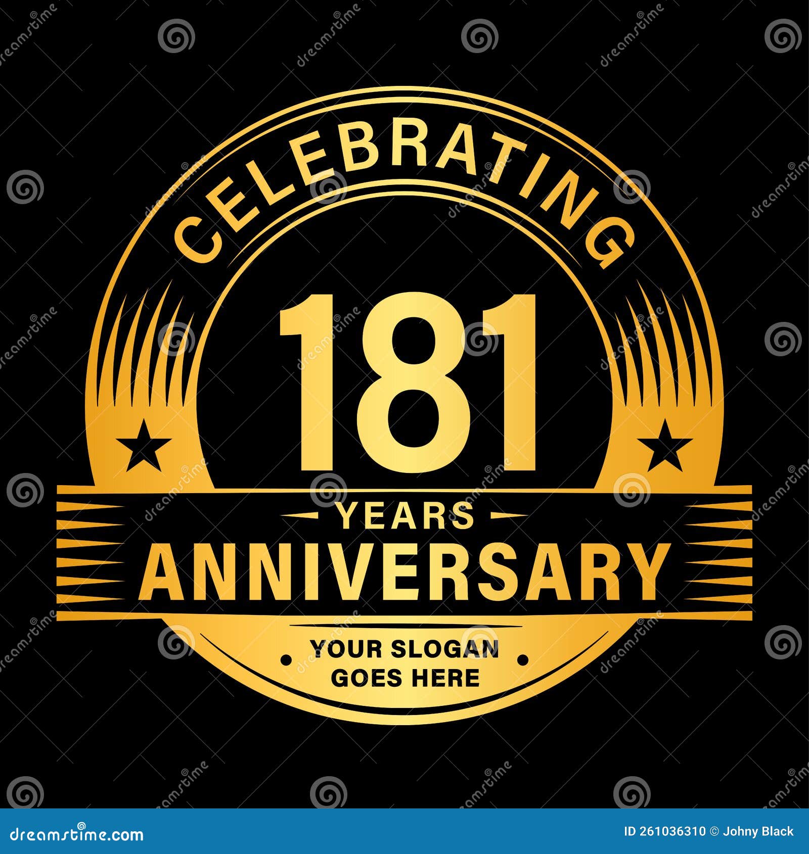 181 Years Anniversary Celebration Design Template. 181st Logo Vector ...