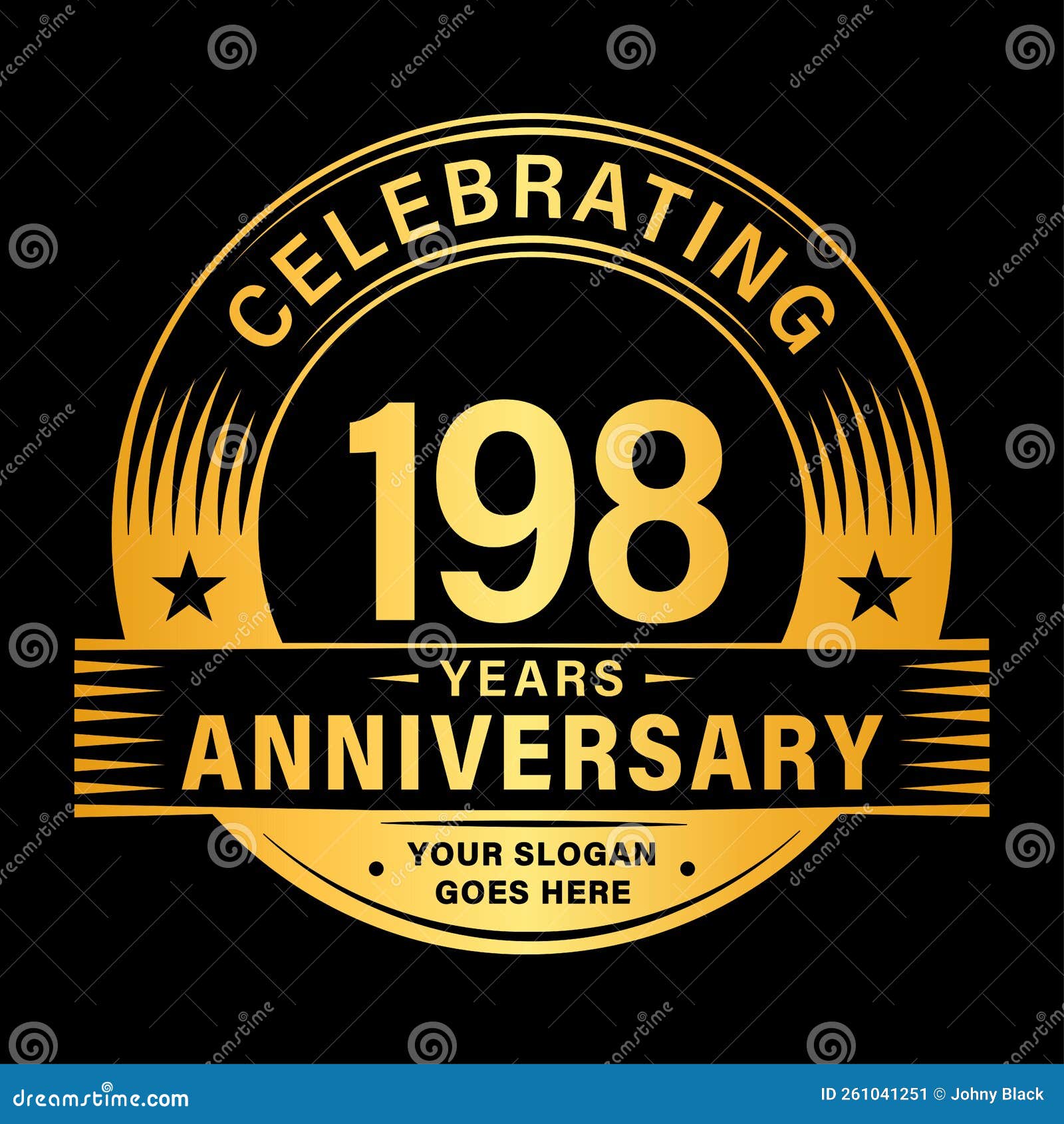 198 Years Anniversary Celebration Design Template. 198th Logo Vector ...