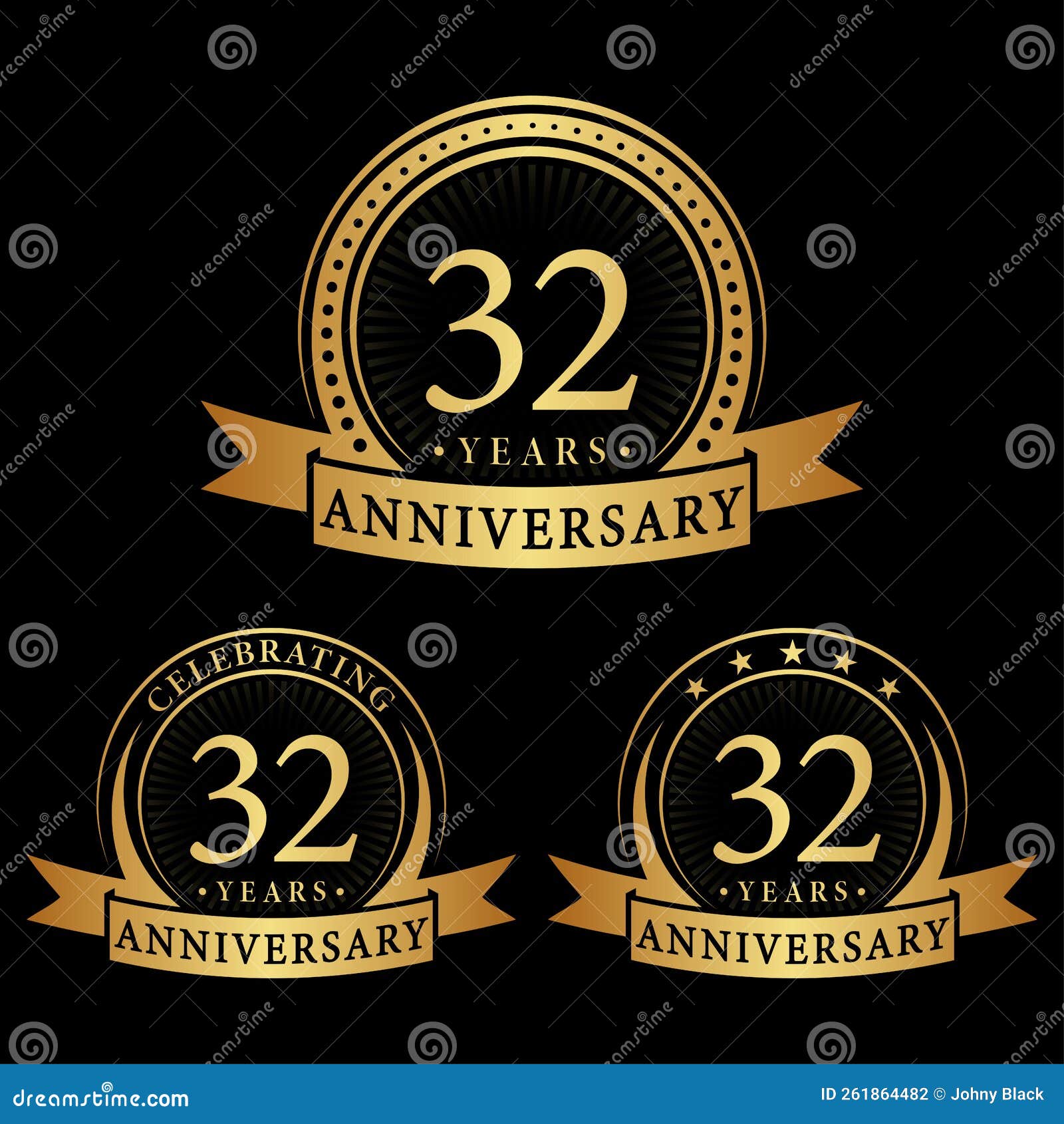 32 Years Anniversary Celebration Logotype. 32nd Anniversary Logo ...