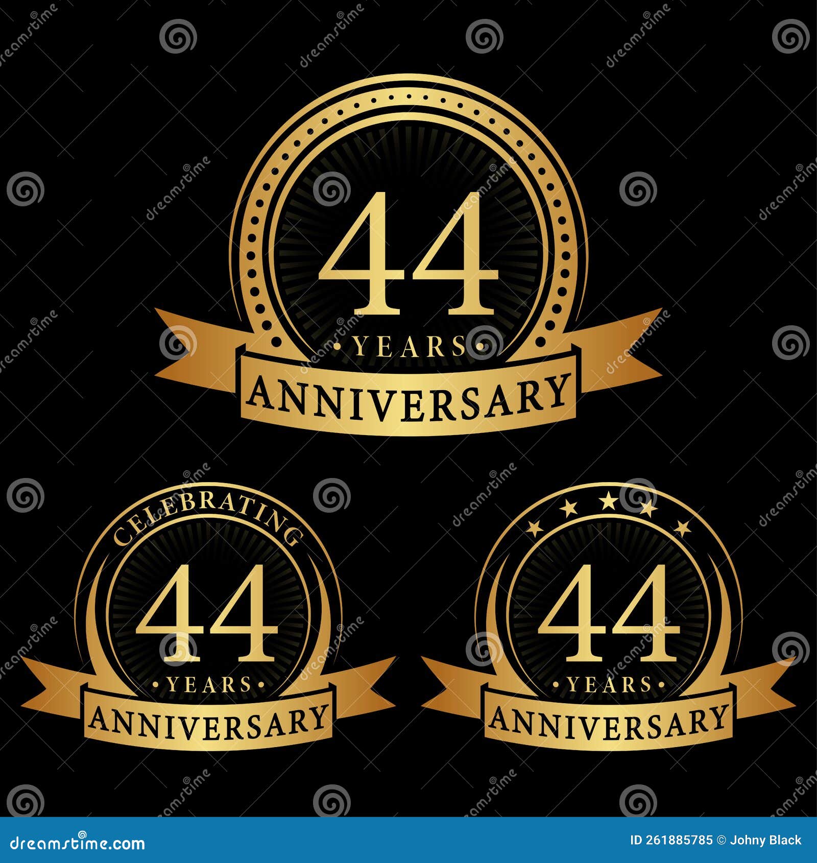 44 Years Anniversary Celebration Logotype. 44th Anniversary Logo ...