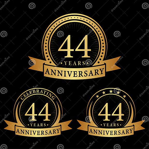 44 Years Anniversary Celebration Logotype. 44th Anniversary Logo ...