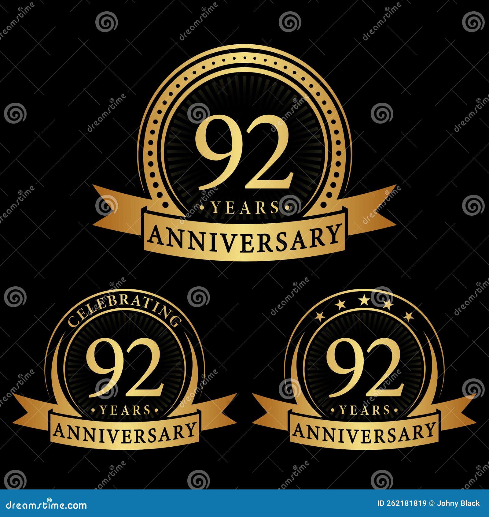 92 Years Anniversary Celebration Logotype. 92nd Anniversary Logo ...