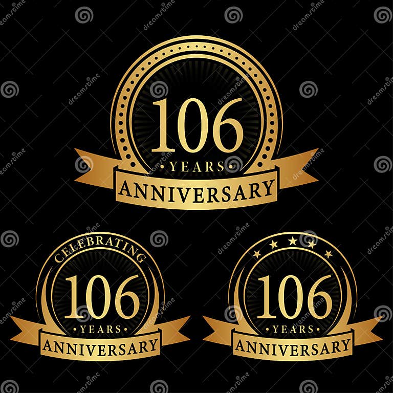 106 Years Anniversary Celebration Logotype. 106th Anniversary Logo ...