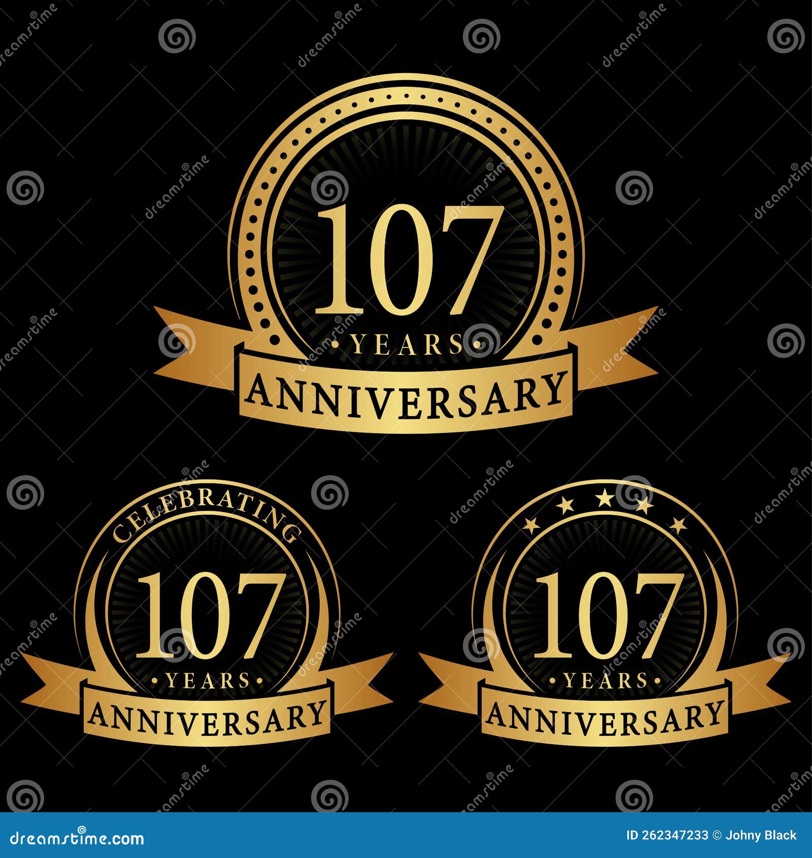 107 Years Anniversary Celebration Logotype. 107th Anniversary Logo ...