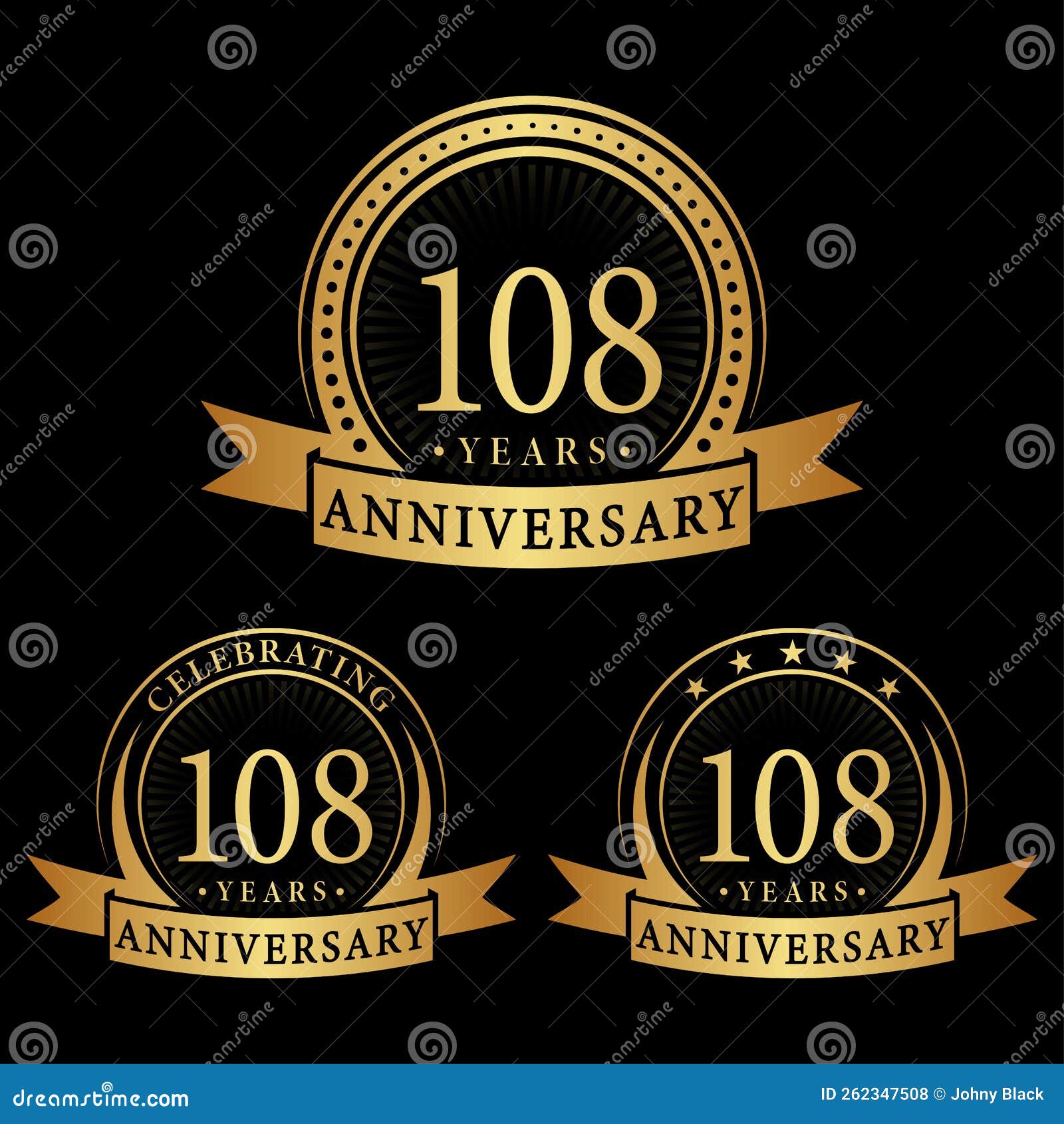 108 Years Anniversary Celebration Logotype. 108th Anniversary Logo ...