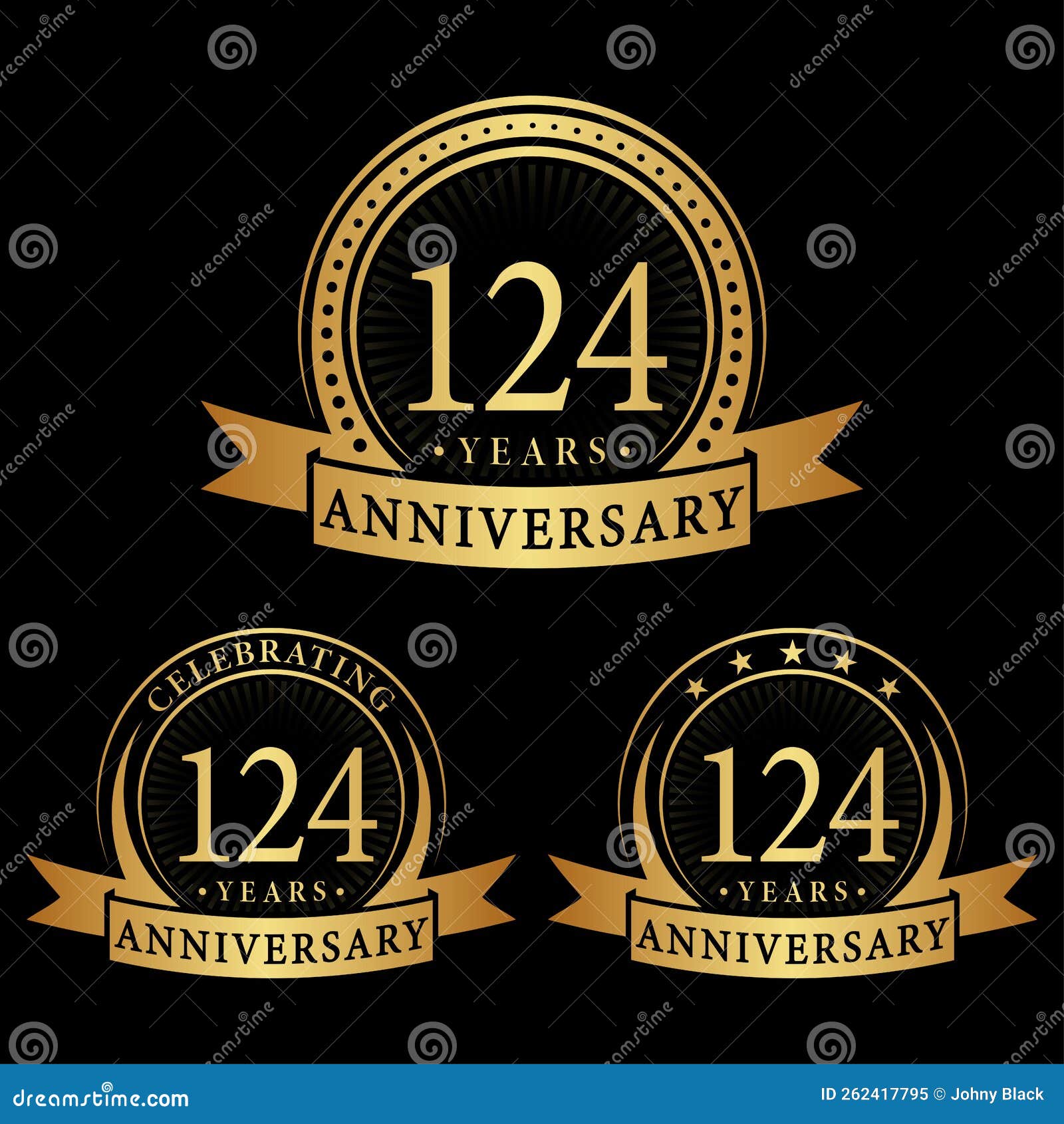 124 Years Anniversary Celebration Logotype. 124th Anniversary Logo ...