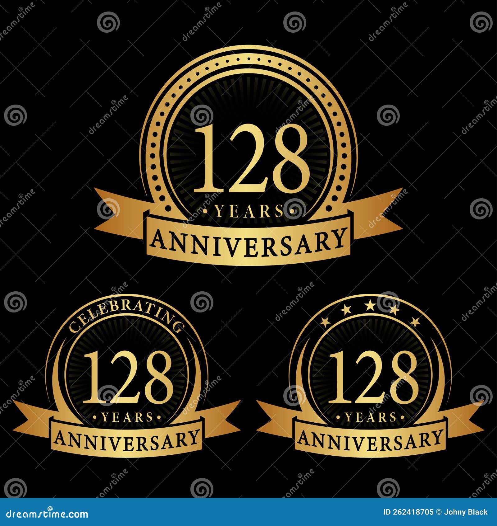 128 Years Anniversary Celebration Logotype. 128th Anniversary Logo ...