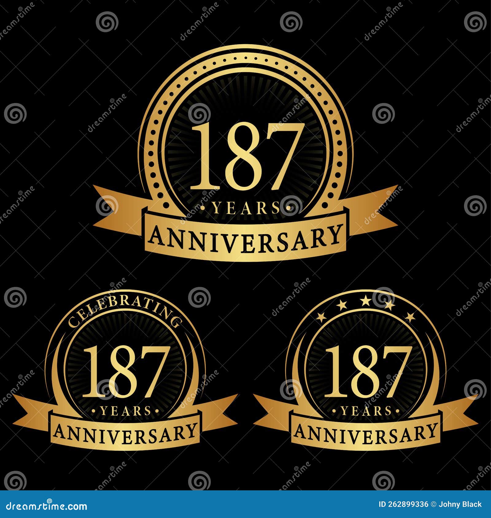 187 Years Anniversary Celebration Logotype. 187th Anniversary Logo ...