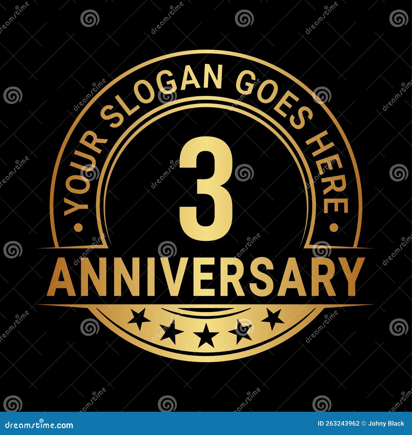 3 Years Anniversary. 3rd Anniversary Logo Design Template. Vector and ...