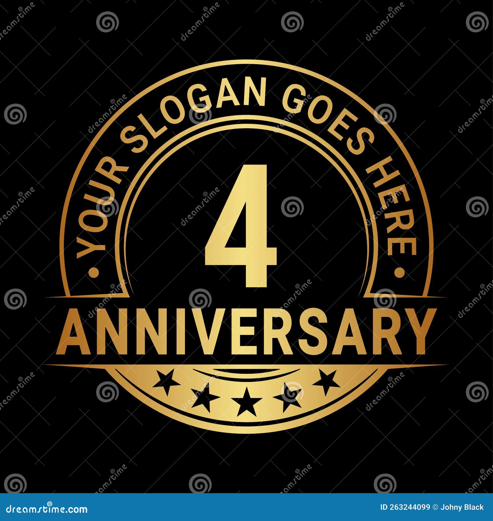 4 Years Anniversary. 4th Anniversary Logo Design Template. Vector and ...