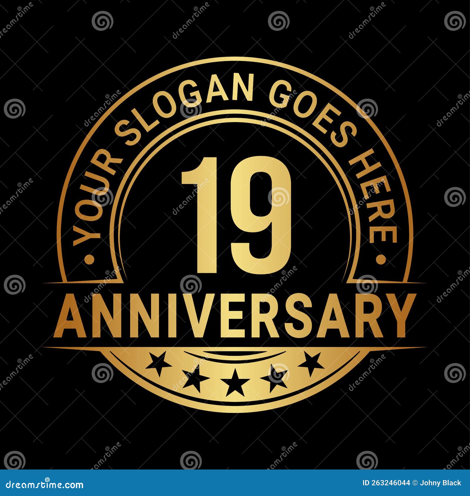 19 Years Anniversary. 19th Anniversary Logo Design Template. Vector and Illustration. Stock ...