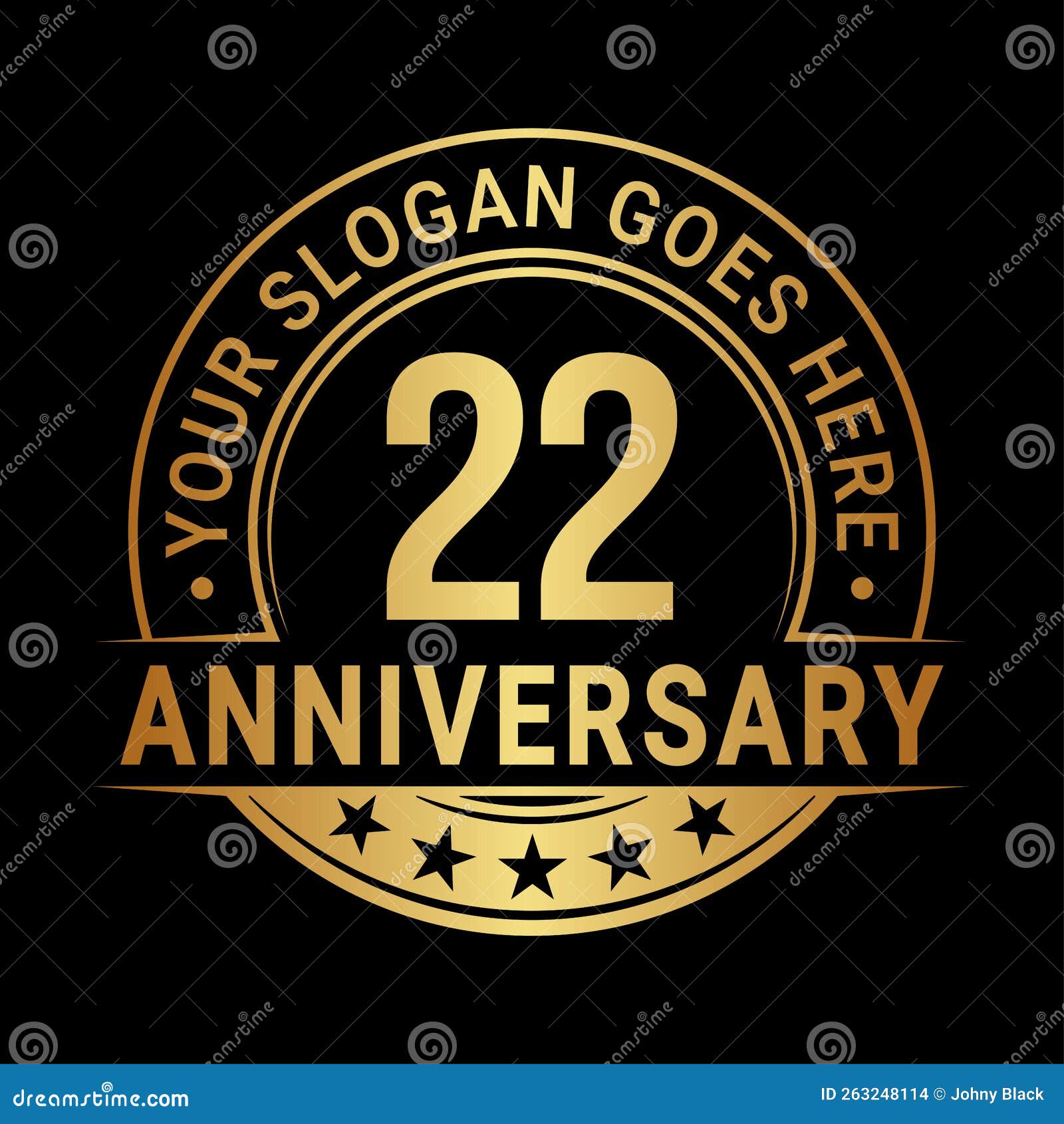 22 Years Anniversary. 22nd Anniversary Logo Design Template. Vector and ...
