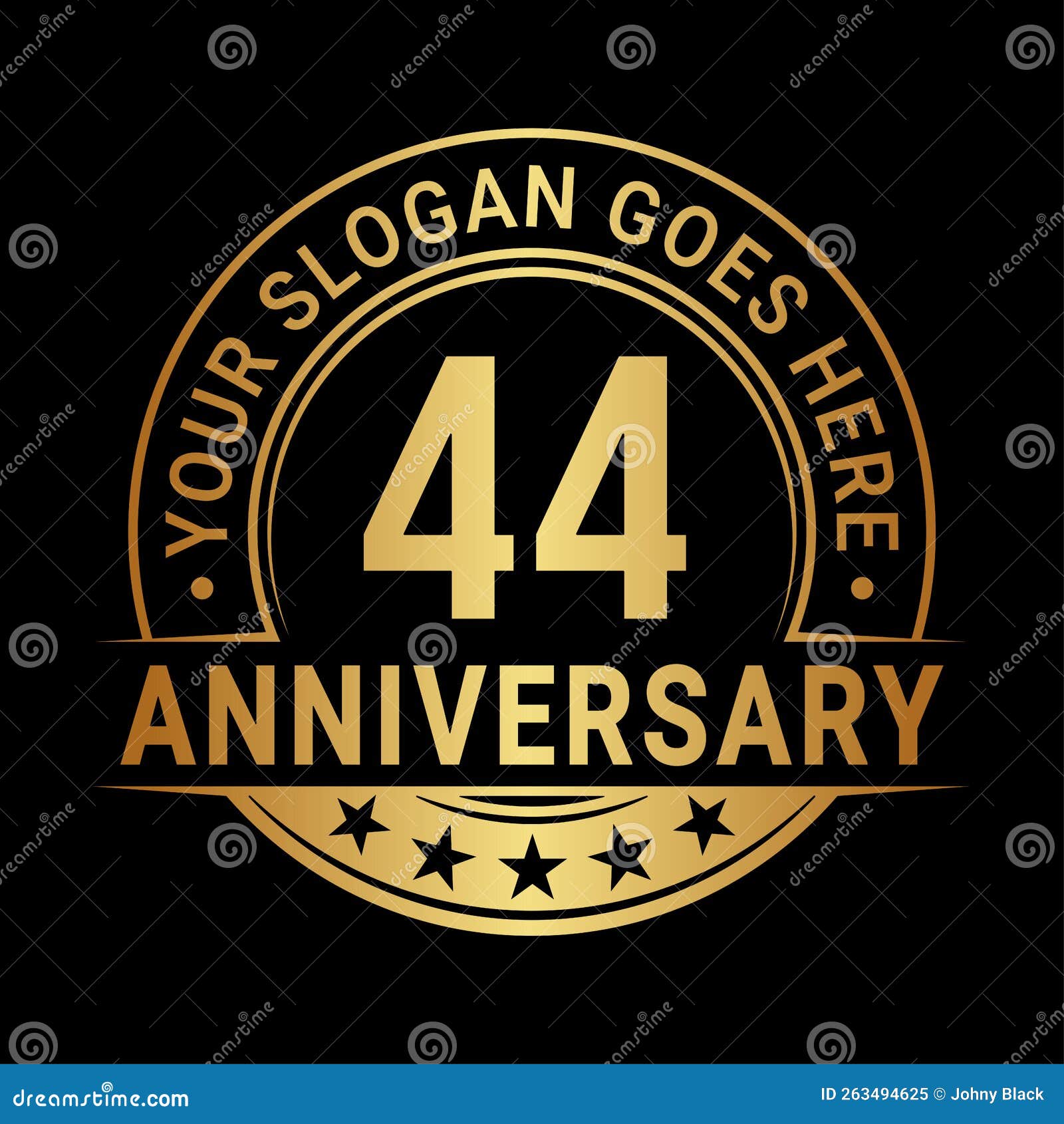 44 Years Anniversary. 44th Anniversary Logo Design Template. Vector and ...