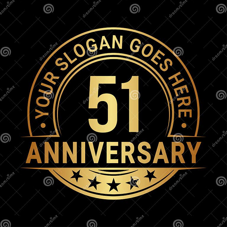 51 Years Anniversary. 51st Anniversary Logo Design Template. Vector and ...