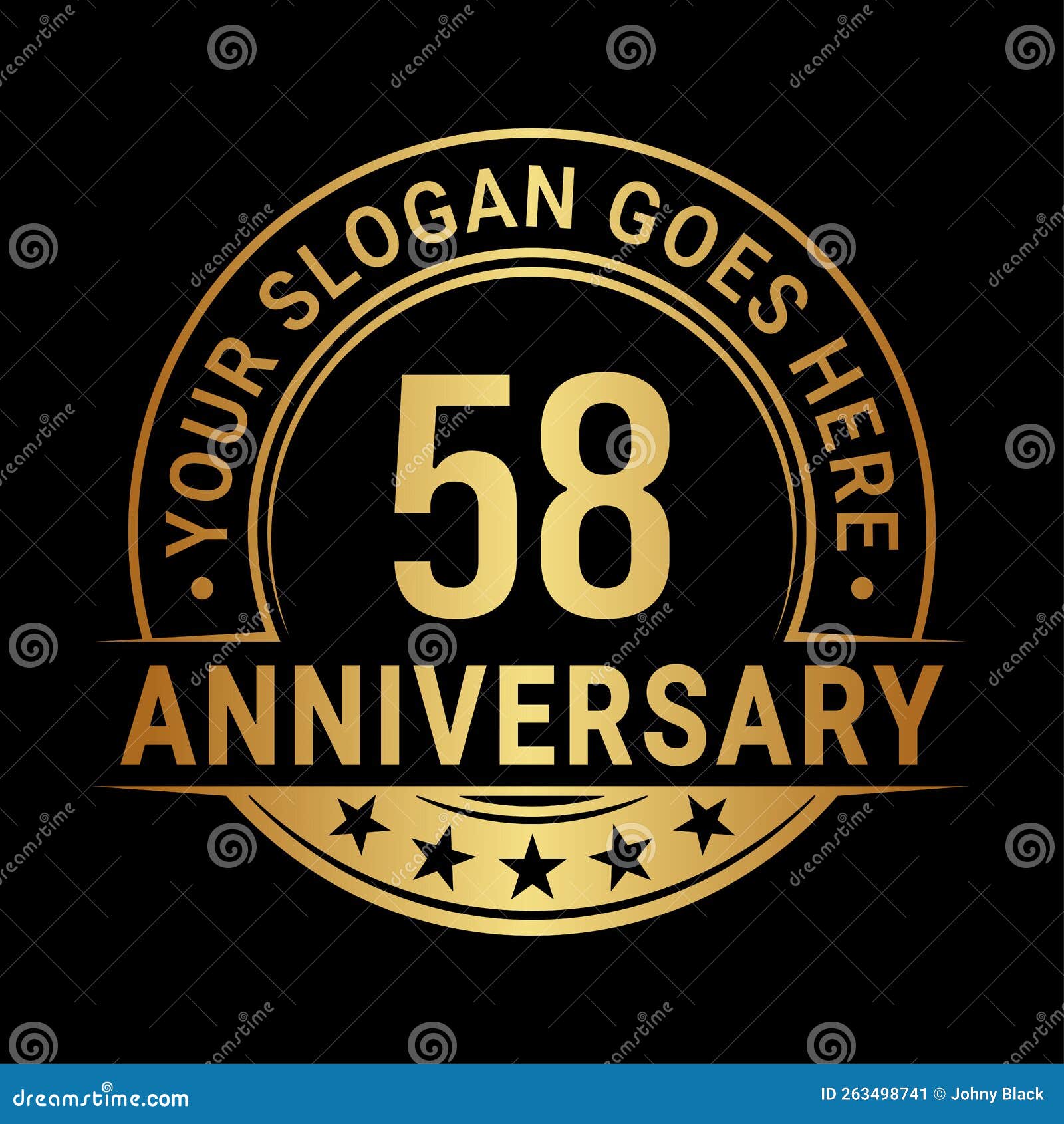 58 Years Anniversary. 58th Anniversary Logo Design Template. Vector and ...