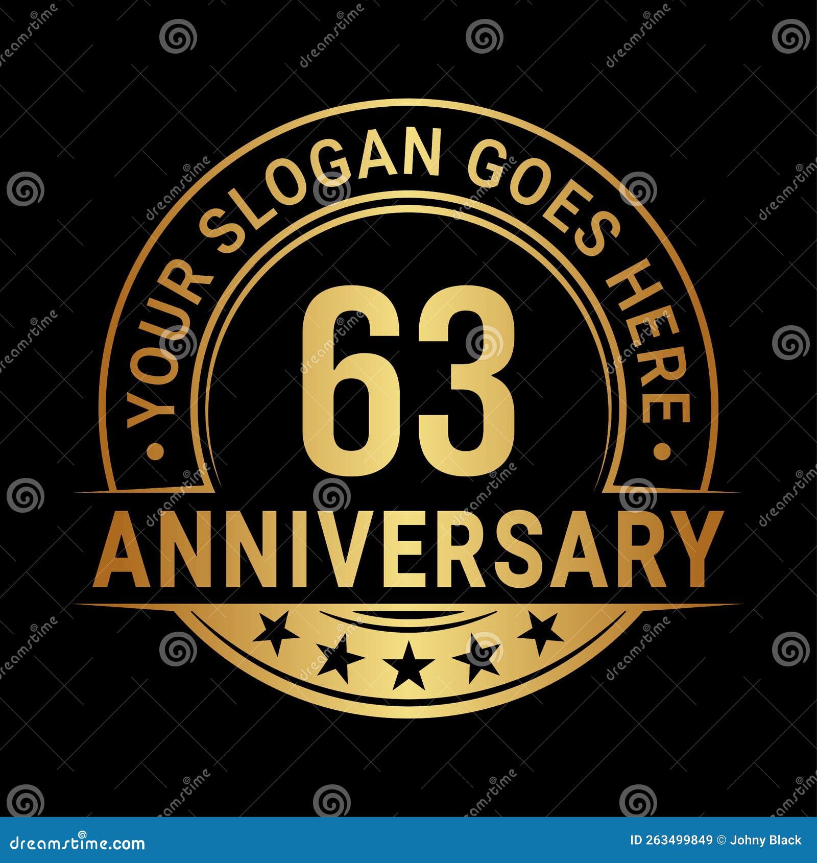 63 Years Anniversary. 63rd Anniversary Logo Design Template. Vector and ...