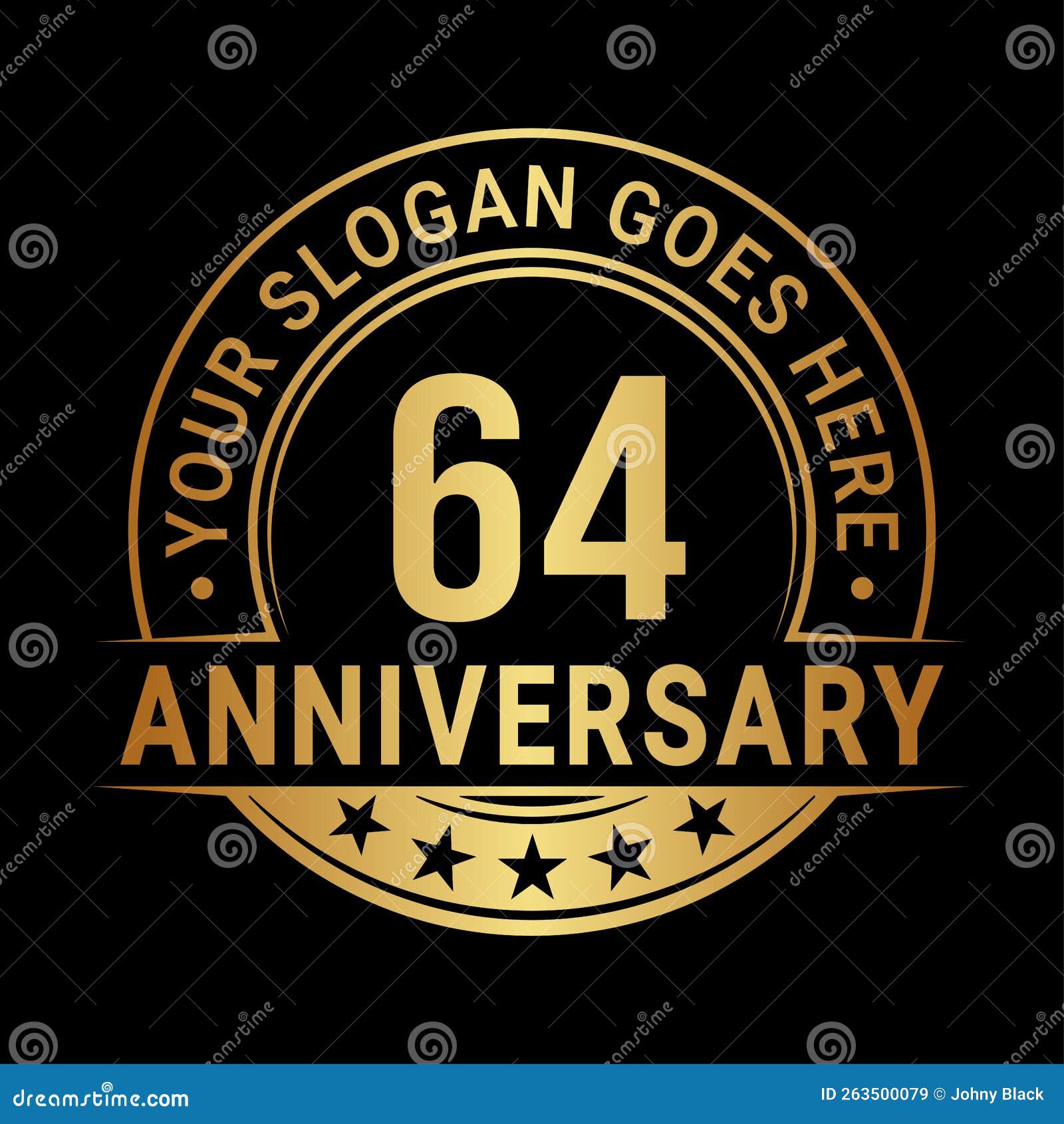 64 Years Anniversary. 64th Anniversary Logo Design Template. Vector and ...