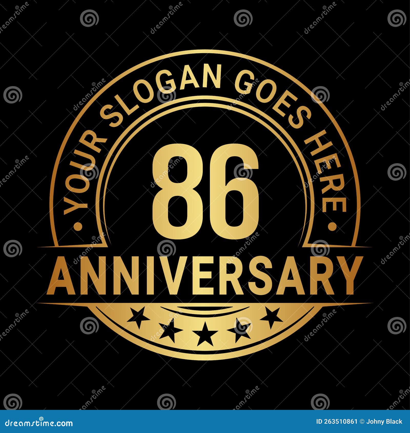86 Years Anniversary. 86th Anniversary Logo Design Template. Vector and ...