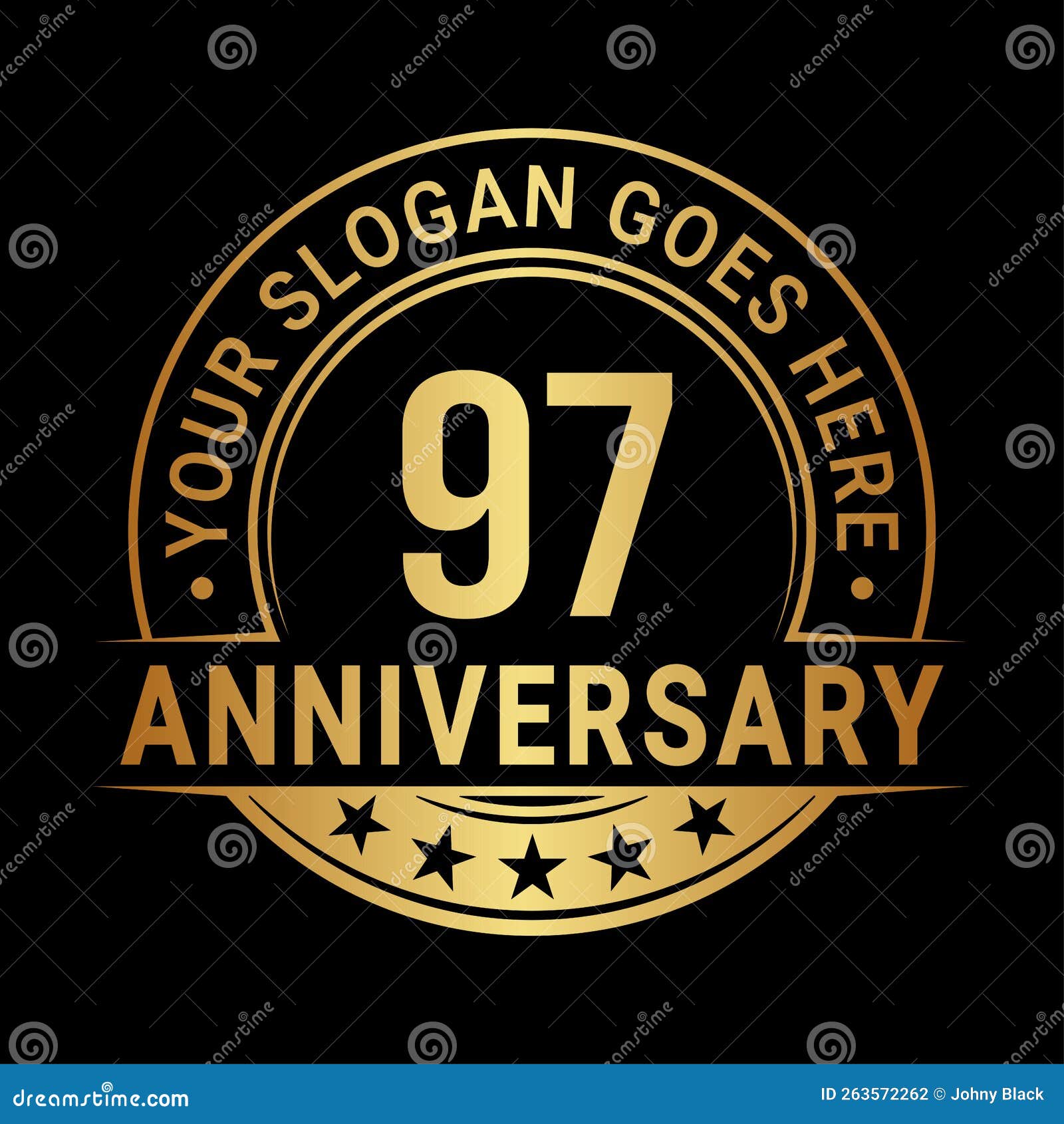 97 Years Anniversary. 97th Anniversary Logo Design Template. Vector and ...
