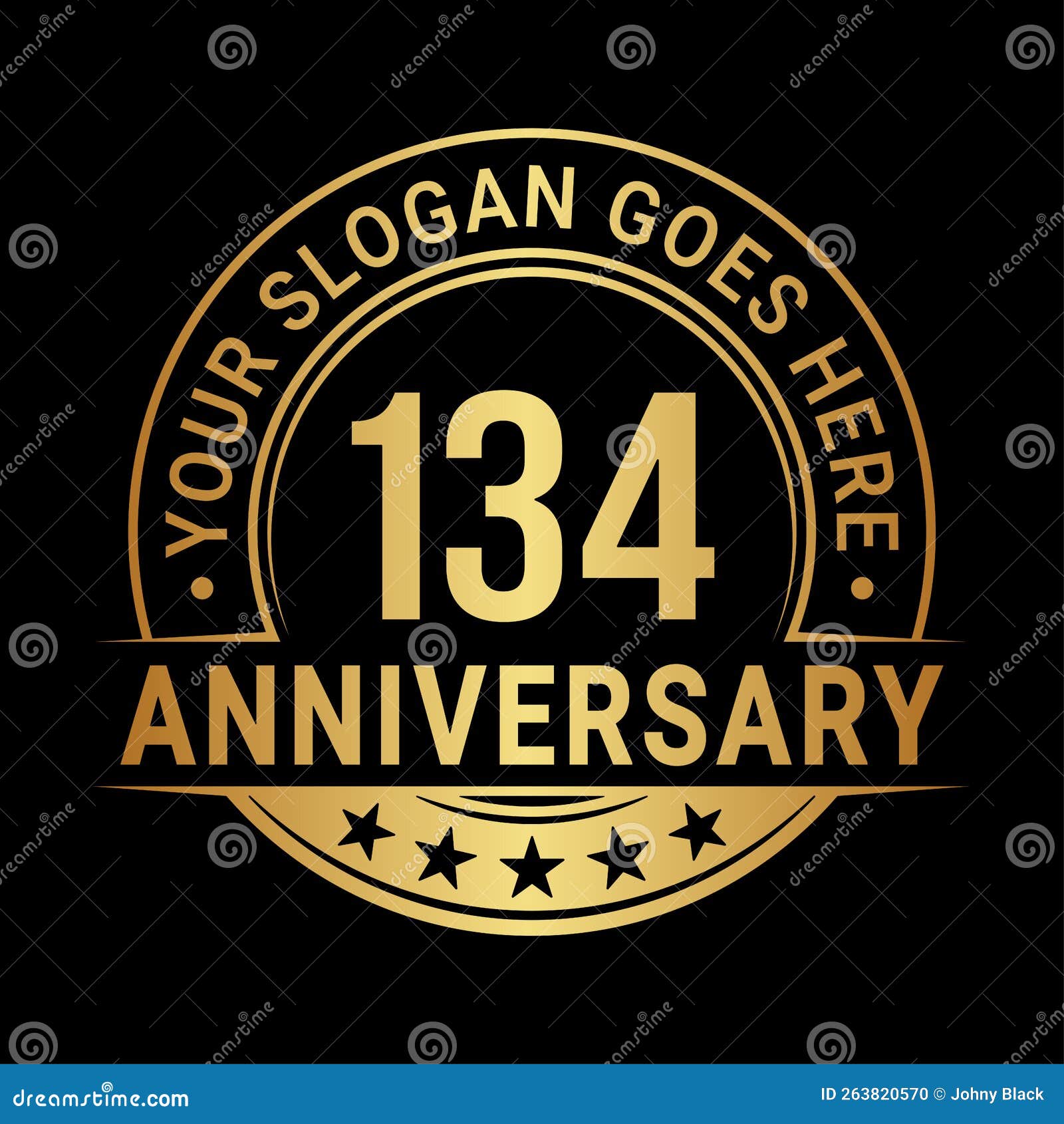 134 Years Anniversary. 134th Anniversary Logo Design Template. Vector ...