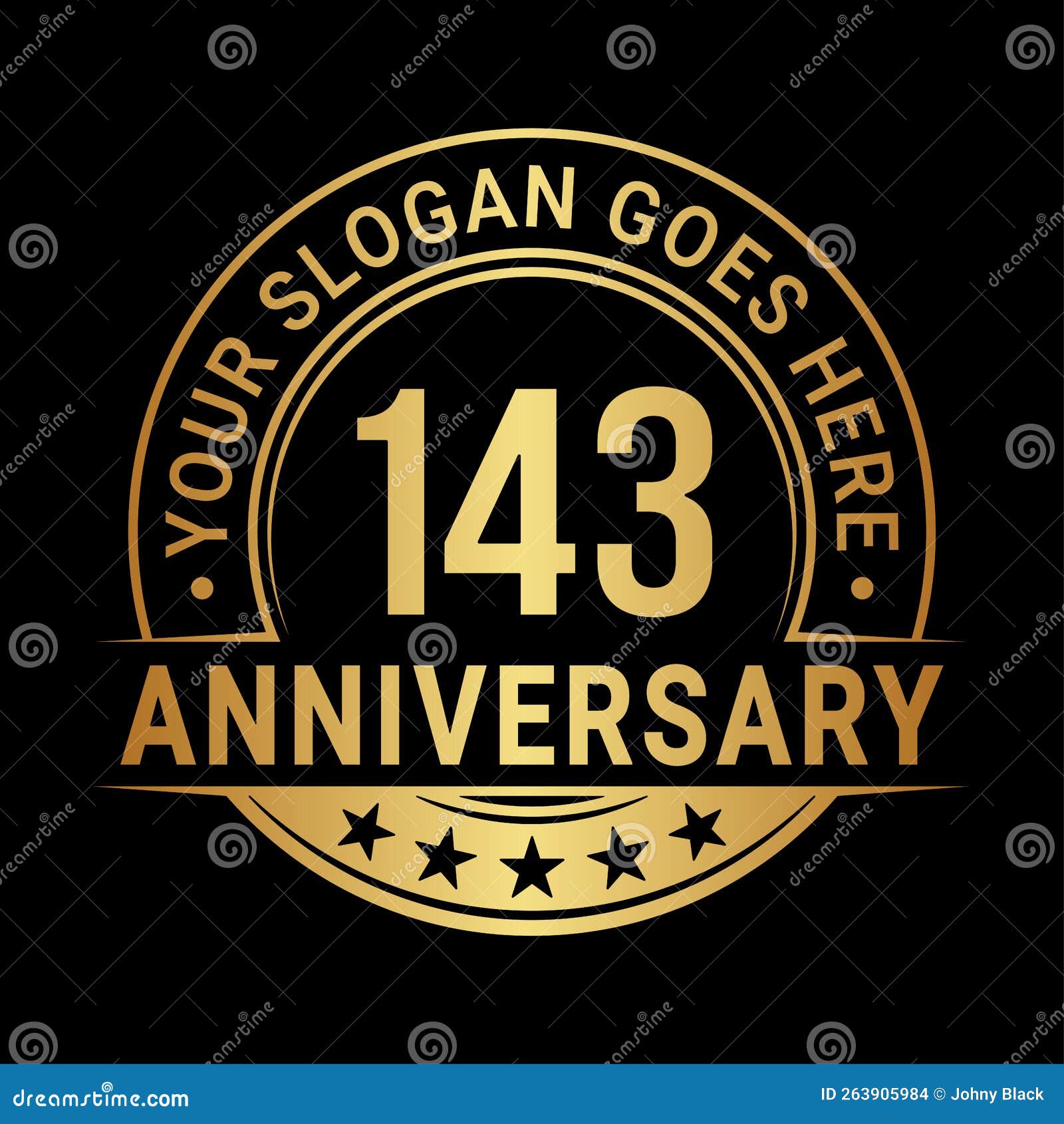 143 Years Anniversary. 143rd Anniversary Logo Design Template. Vector ...