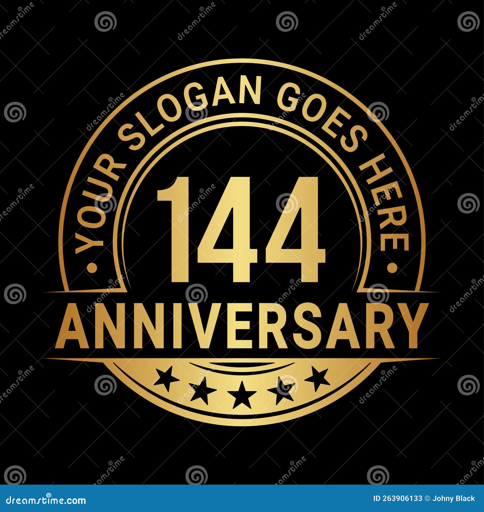 144 Years Anniversary. 144th Anniversary Logo Design Template. Vector ...
