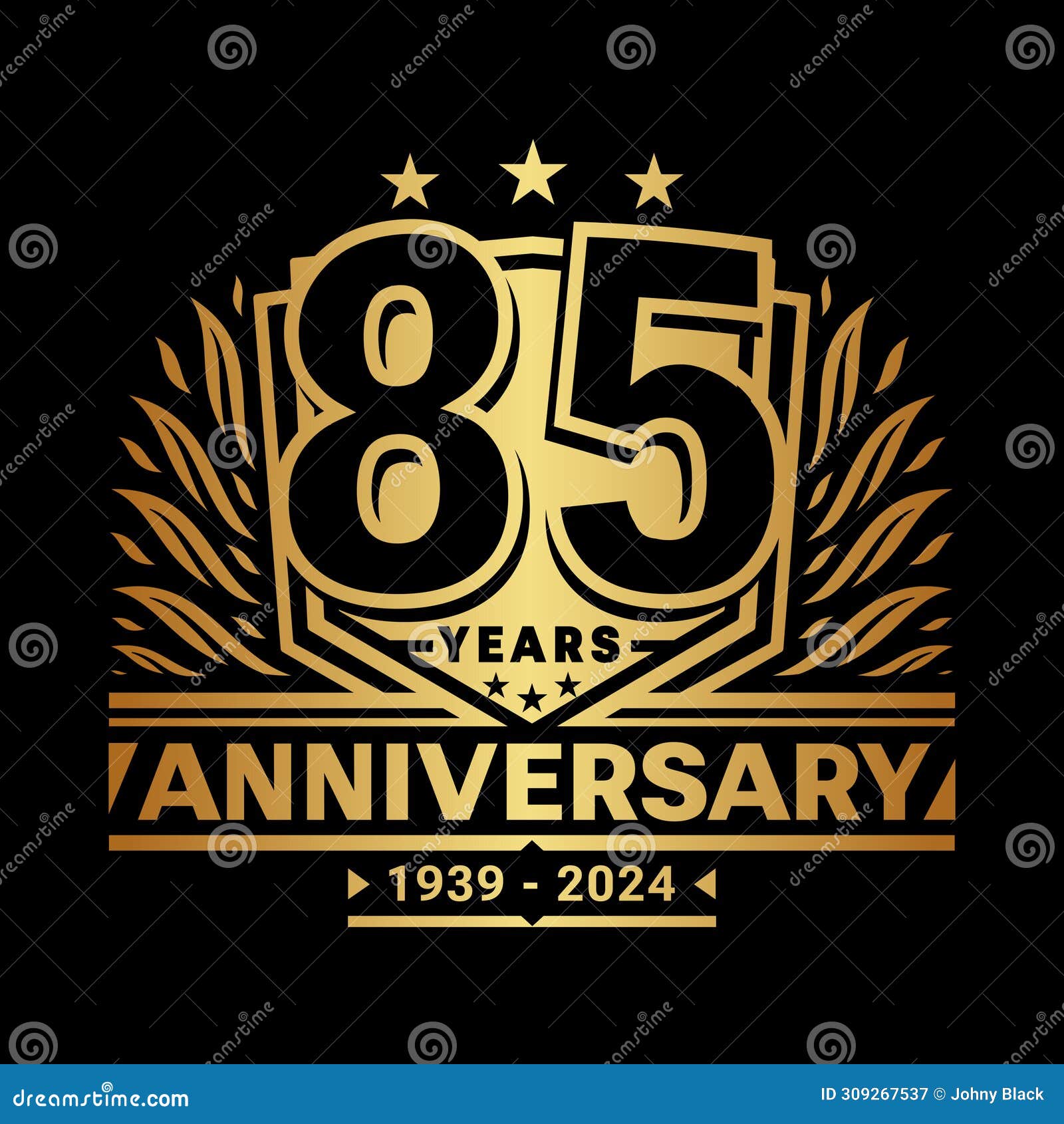 85 Years Anniversary Celebration Shield Design Template. 85th ...