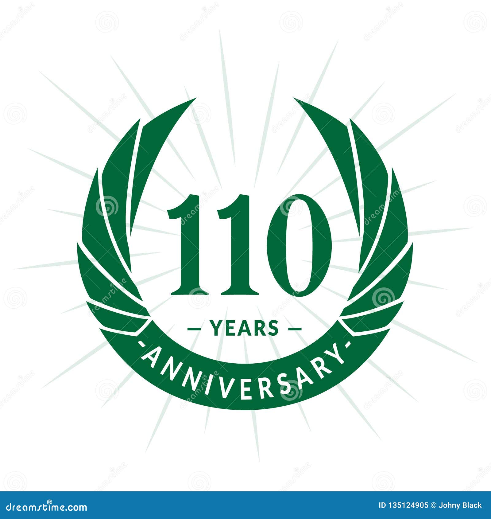 110 Years Anniversary Design Template. Elegant Anniversary Logo Design ...