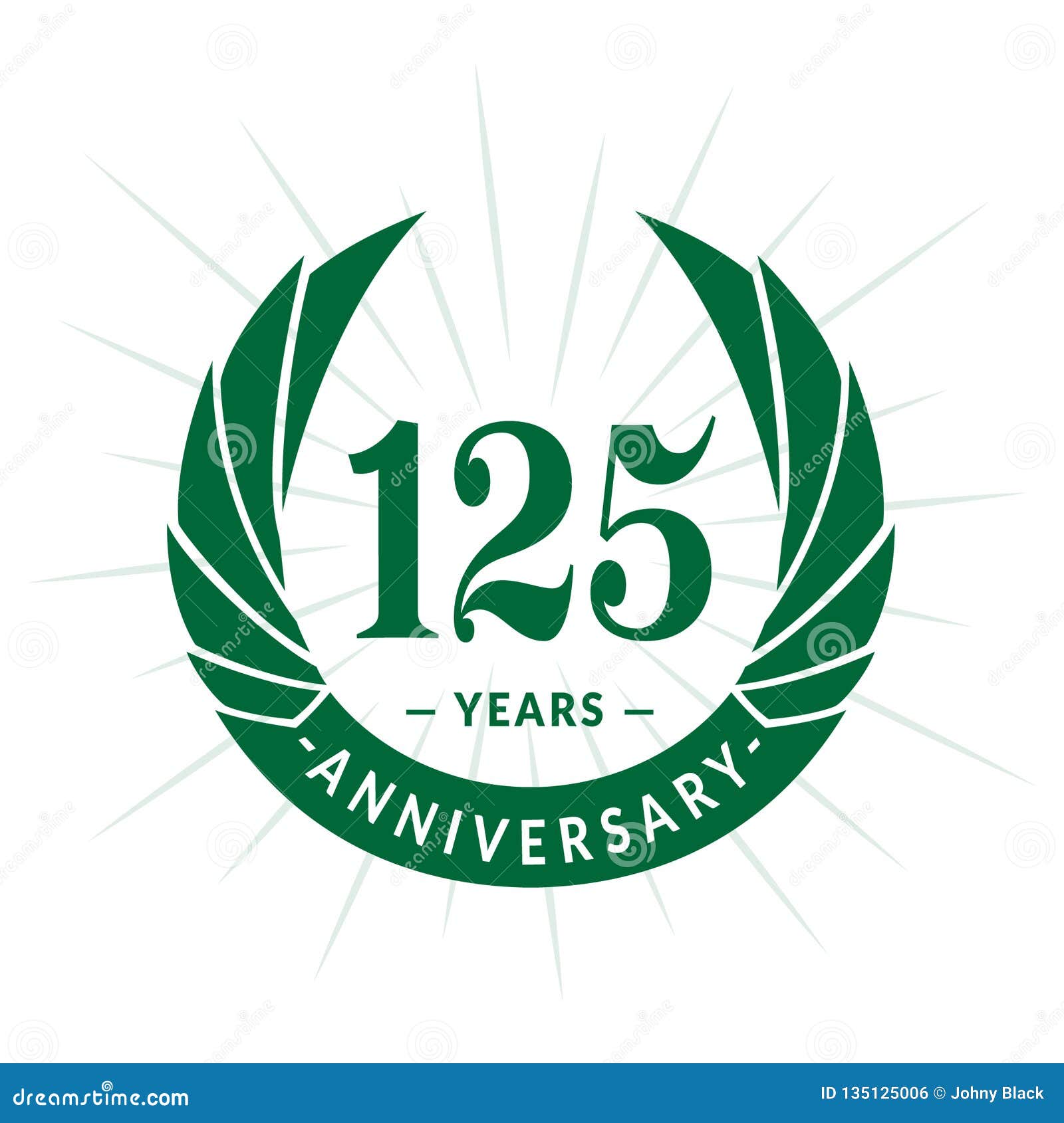 125 Years Anniversary Design Template. Elegant Anniversary Logo Design ...