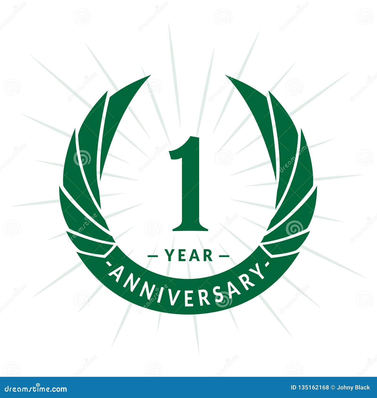 1 Year Anniversary Design Template. Elegant Anniversary Logo Design ...