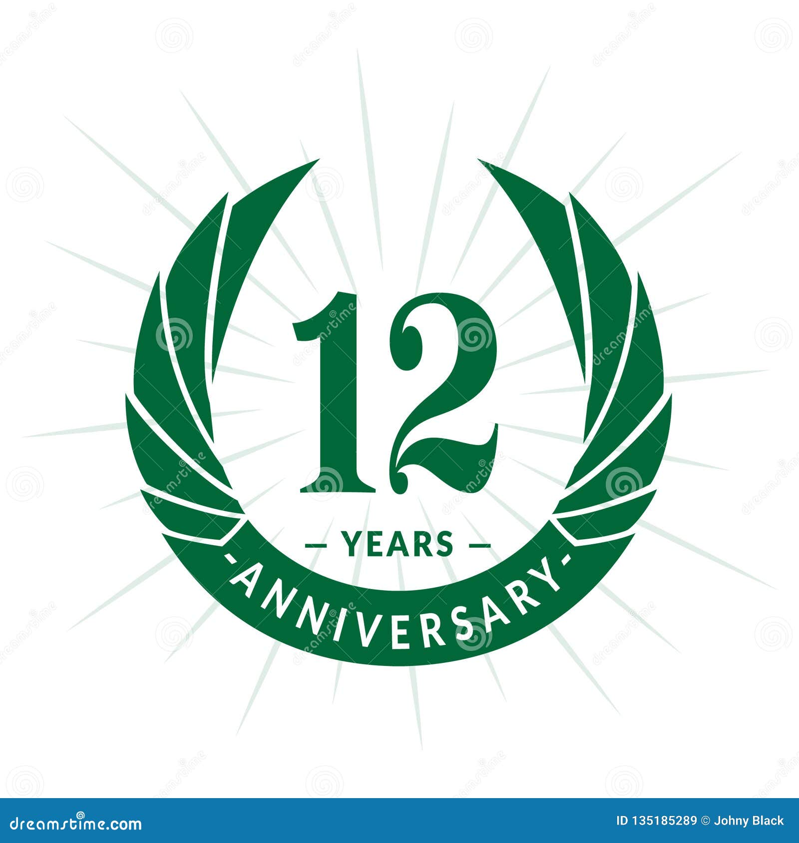 12 Years Anniversary Design Template. Elegant Anniversary Logo Design ...