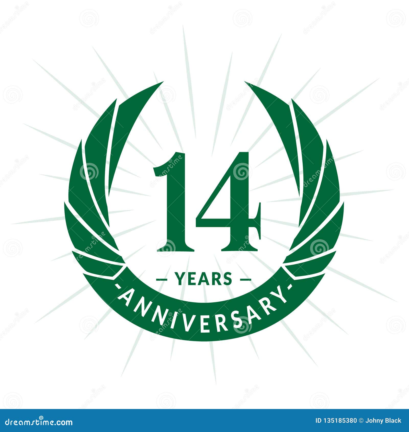 14 Years Anniversary Design Template. Elegant Anniversary Logo Design ...