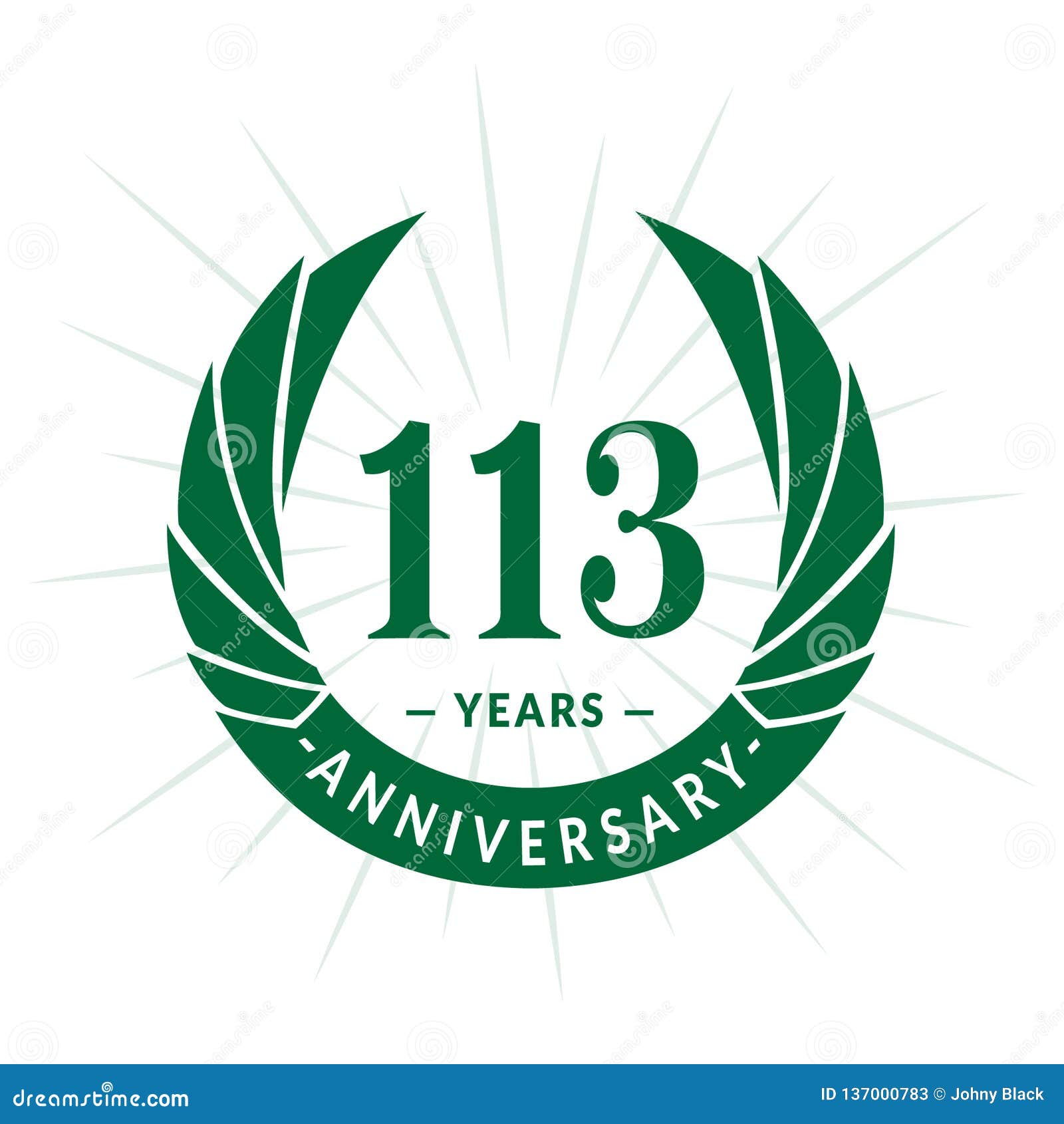 113 Years Anniversary Design Template. Elegant Anniversary Logo Design ...